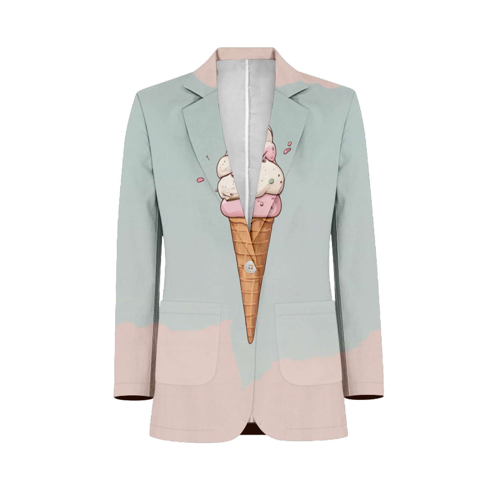 Ice Cream Cone Men's Suit Blazer Casual Party Wear Slim Fit Suit Jacket ...