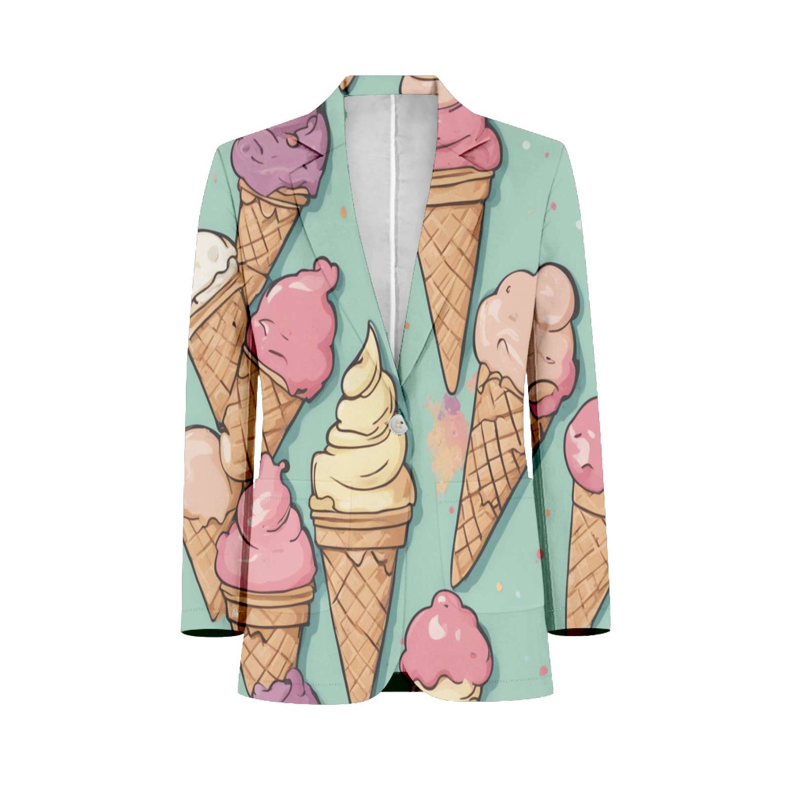 Ice Cream Cone Men's Suit Blazer Casual Party Wear Slim Fit Suit Jacket ...