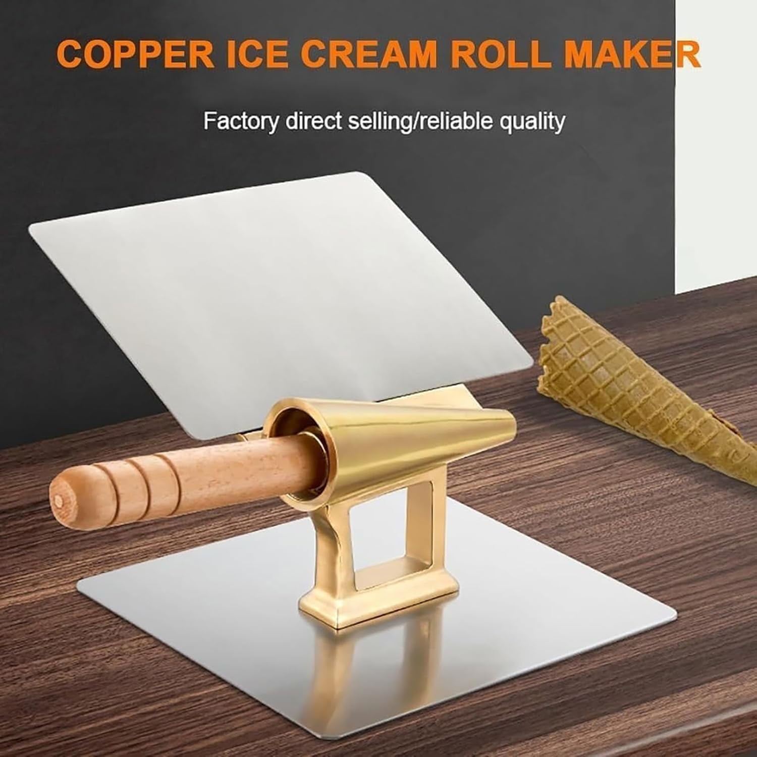 Ice Cream Cone Mold, Commercial Pure Copper Ice Cream Roll Cylinder ...