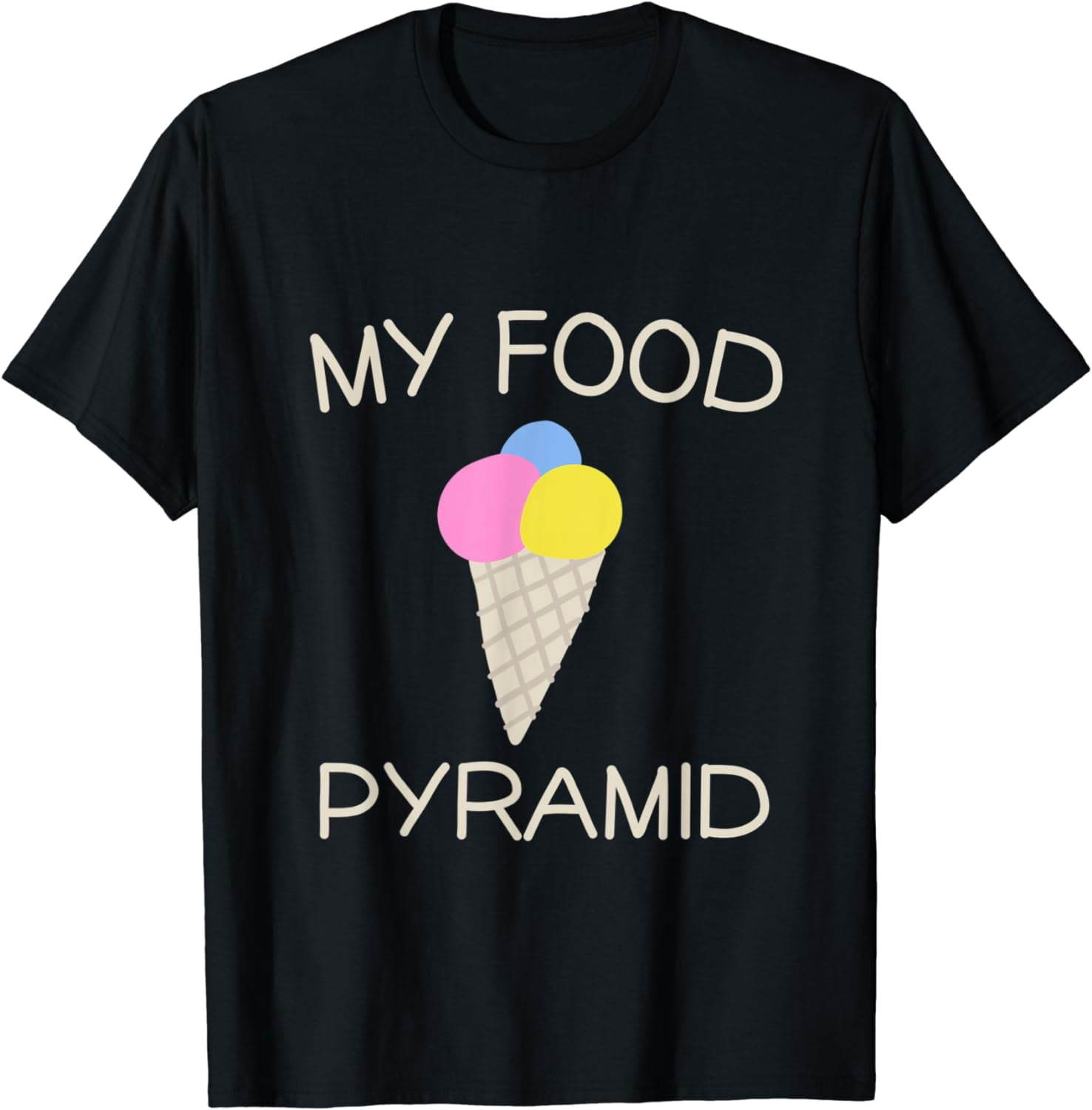 Ice Cream Cone My Food Pyramid Summer Ice Cream Lover T-Shirt - Walmart.com