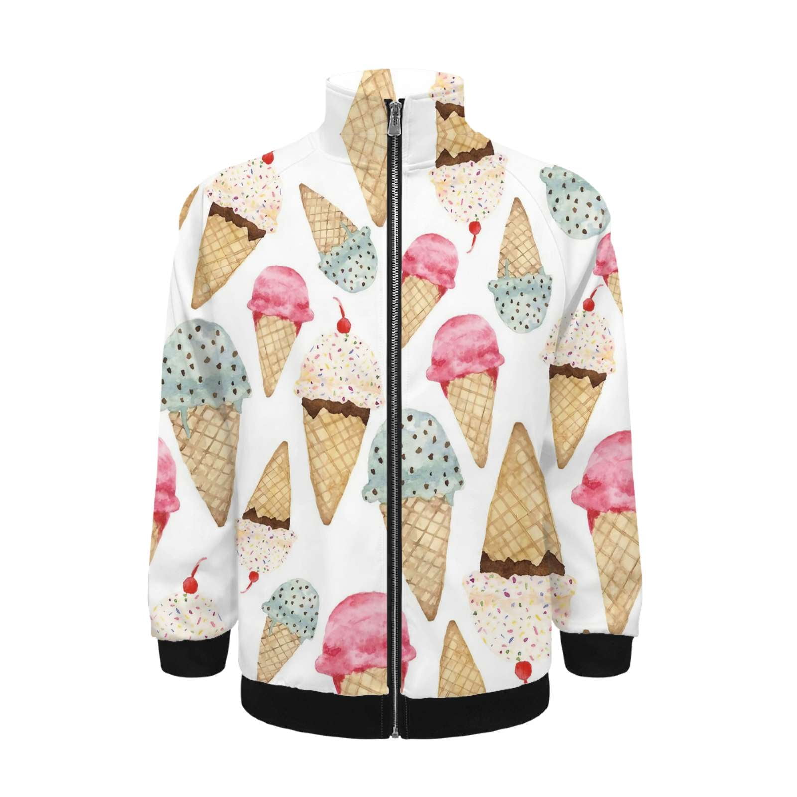 Ice Cream Cone Pattern Jacket Men's Street Cool Long Sleeves Coat ...