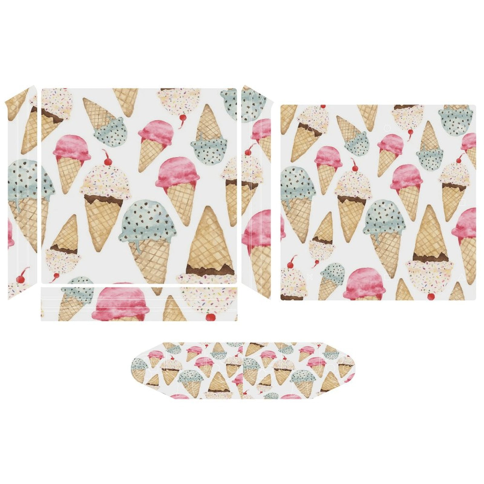 Ice Cream Cone Pattern PS4/PS4 Pro/PS4 Slim Skin Sticker For Console ...