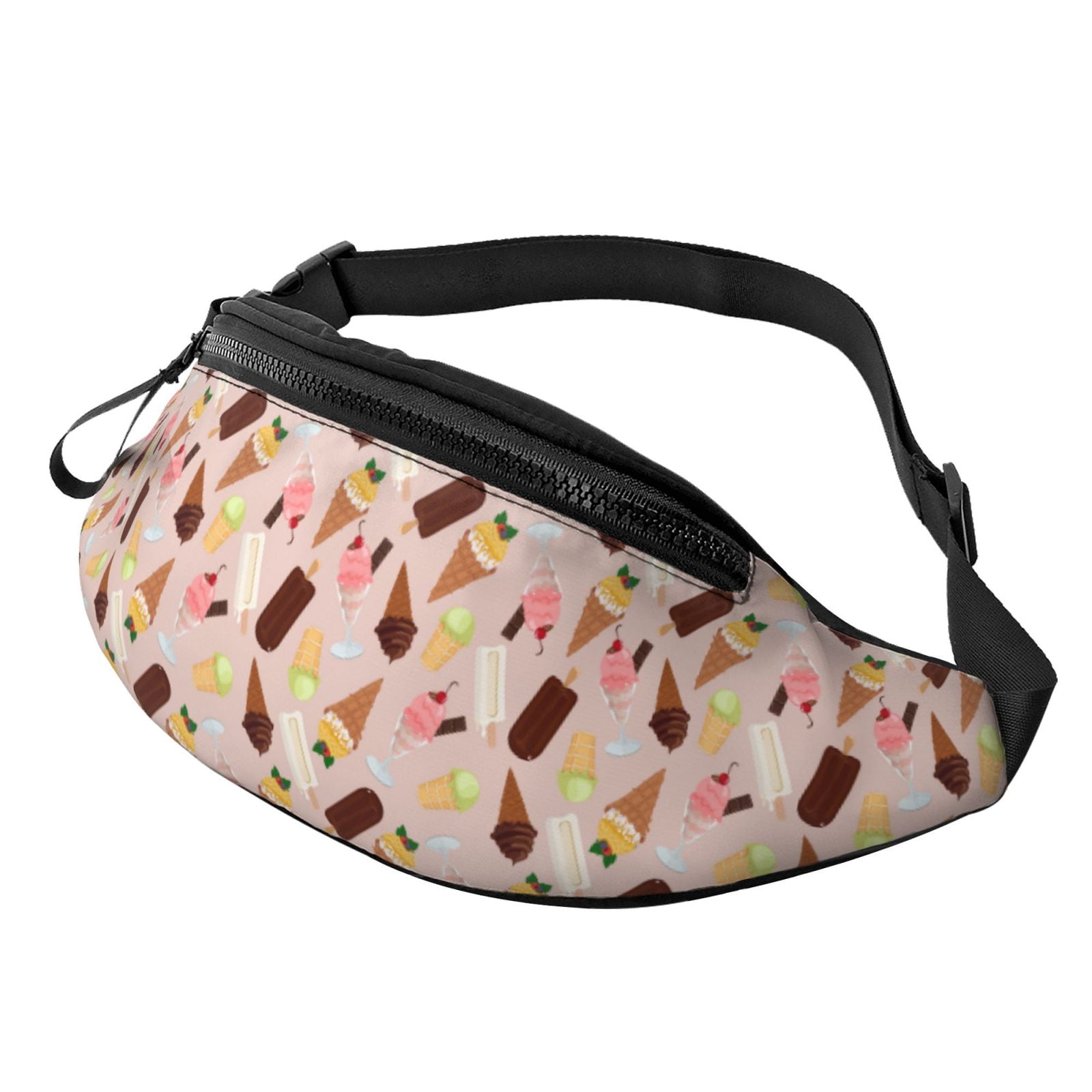 Ice Cream Cone Print Fanny Packs Waist Bag Crossbody Bags for Women Men ...