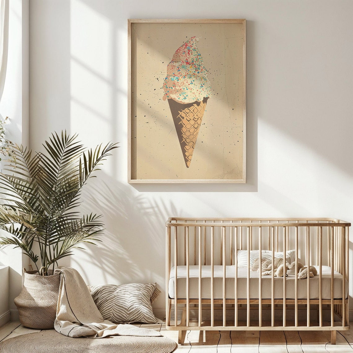 Ice Cream Cone Print ~ Nursery Wall Art ~ Kids Posters Decor ~ Sweet ...