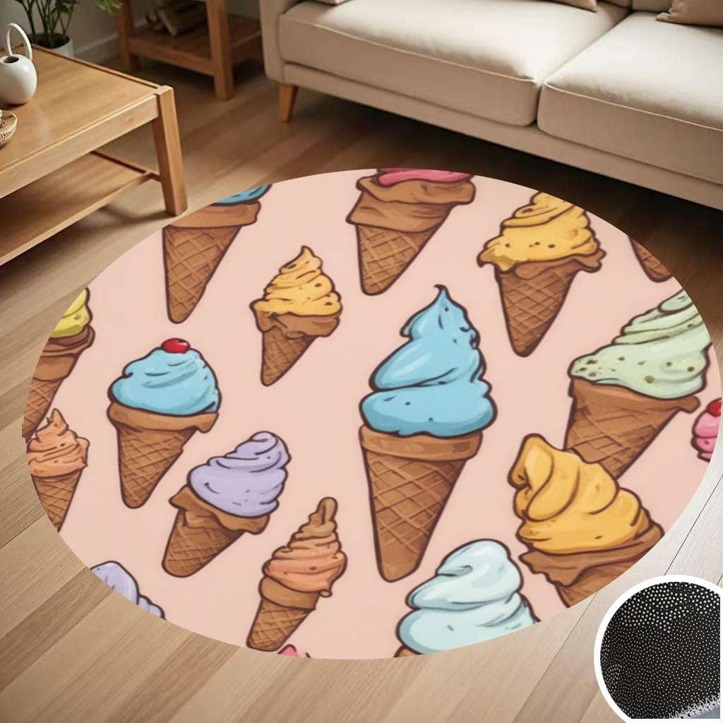 Ice Cream Cone Round Carpet Living Room Bedroom Home Decoration Coffee ...