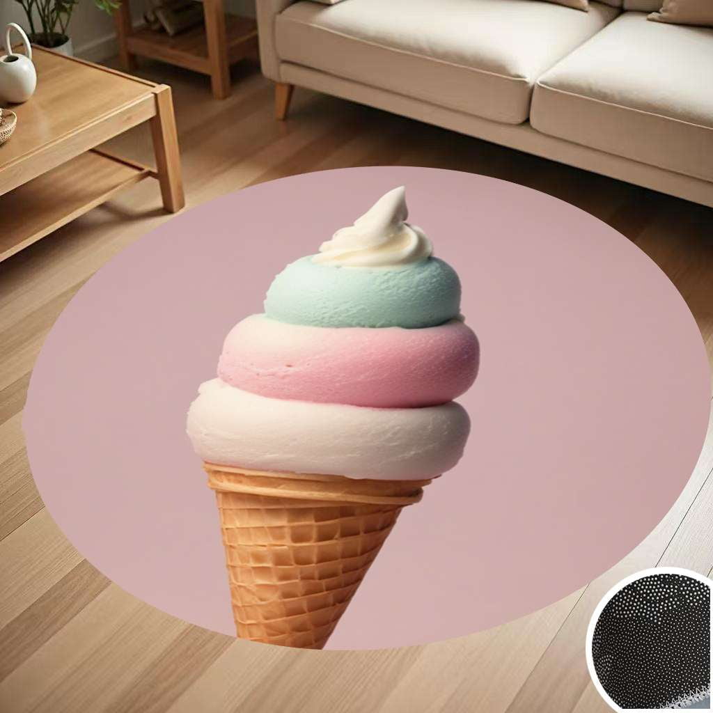 Ice Cream Cone Round Carpet Living Room Bedroom Home Decoration Coffee ...