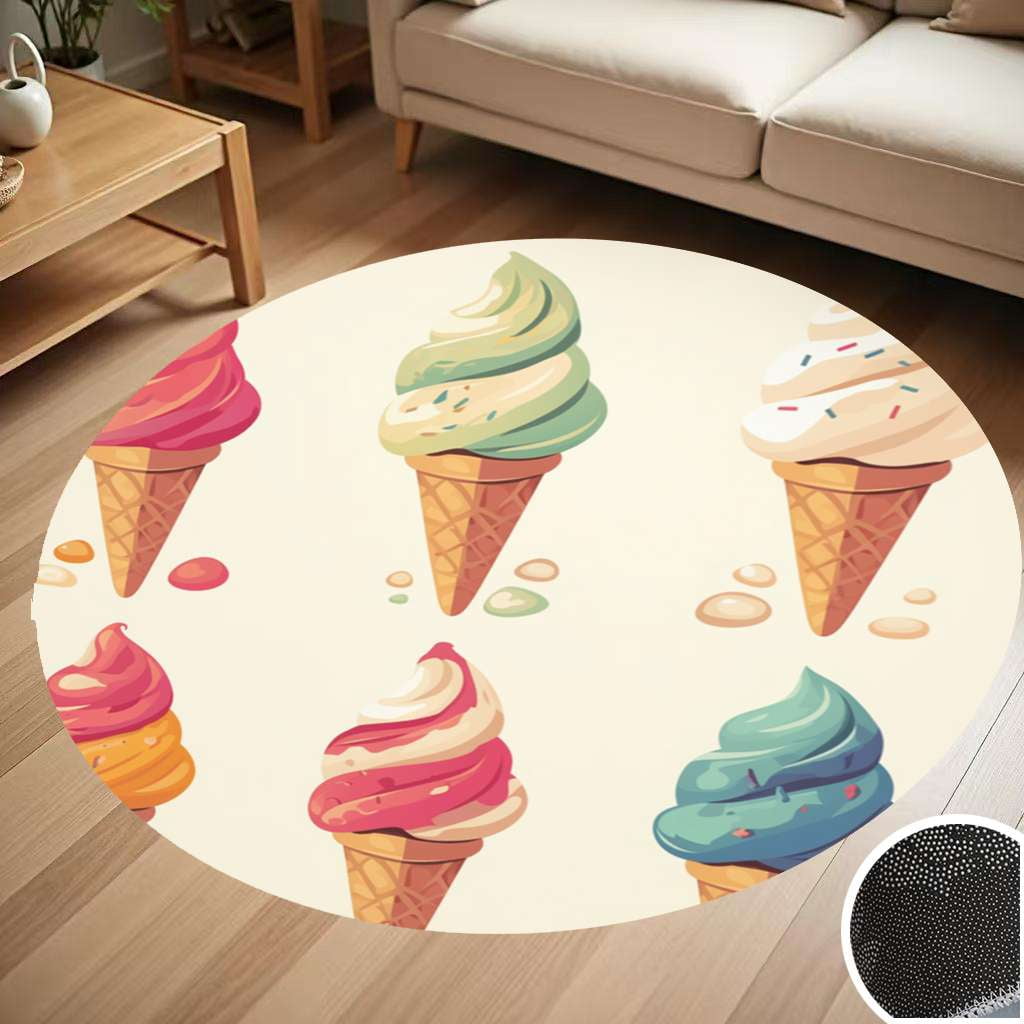 Ice Cream Cone Round Carpet Living Room Bedroom Home Decoration Coffee ...