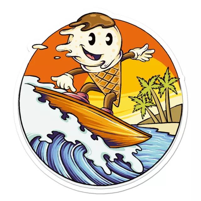 Ice Cream Cone Surf Sticker Phone Decal Water Bottle Stickers Car ...