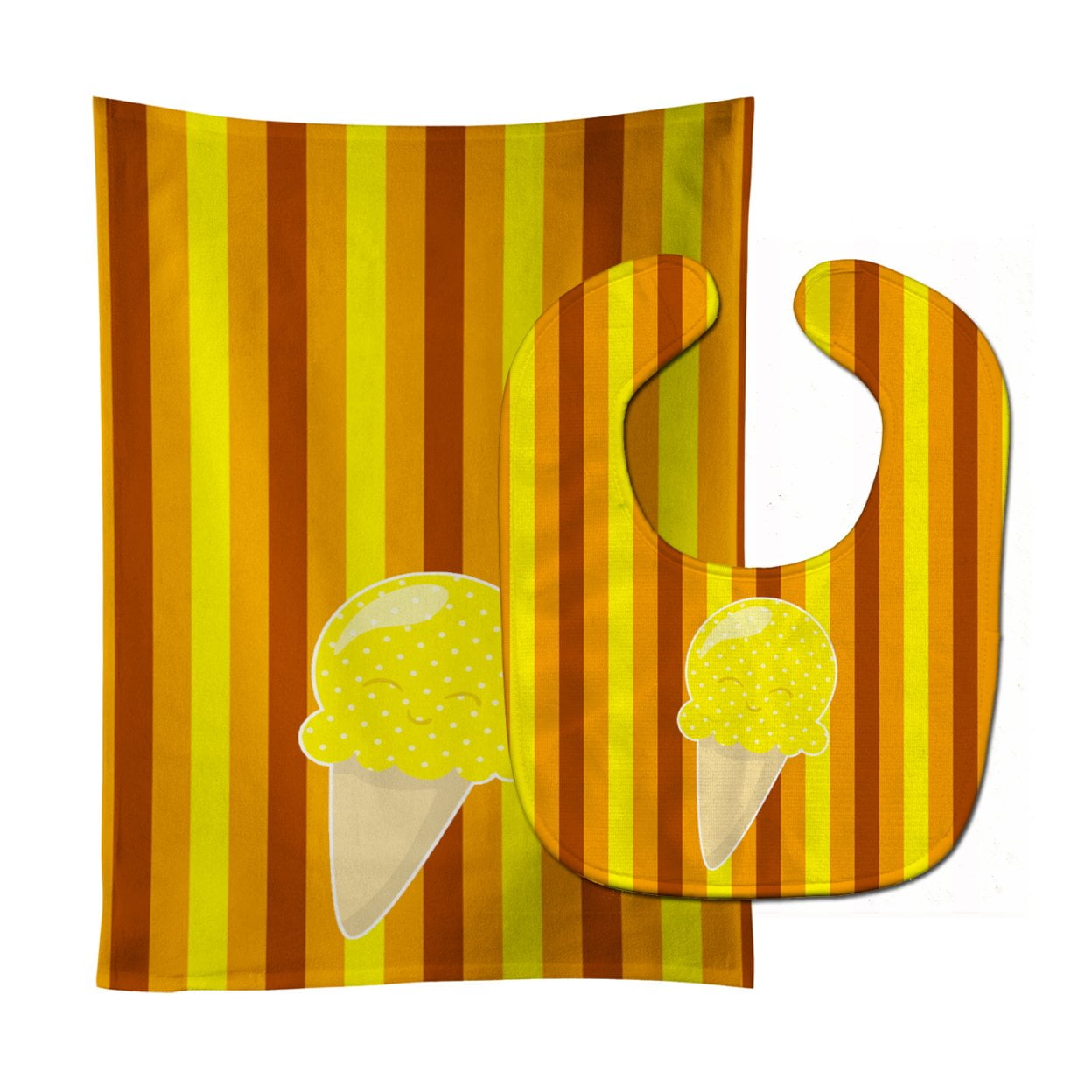 Ice Cream Cone Yellow Baby Bib and Burp Cloth - Walmart.com
