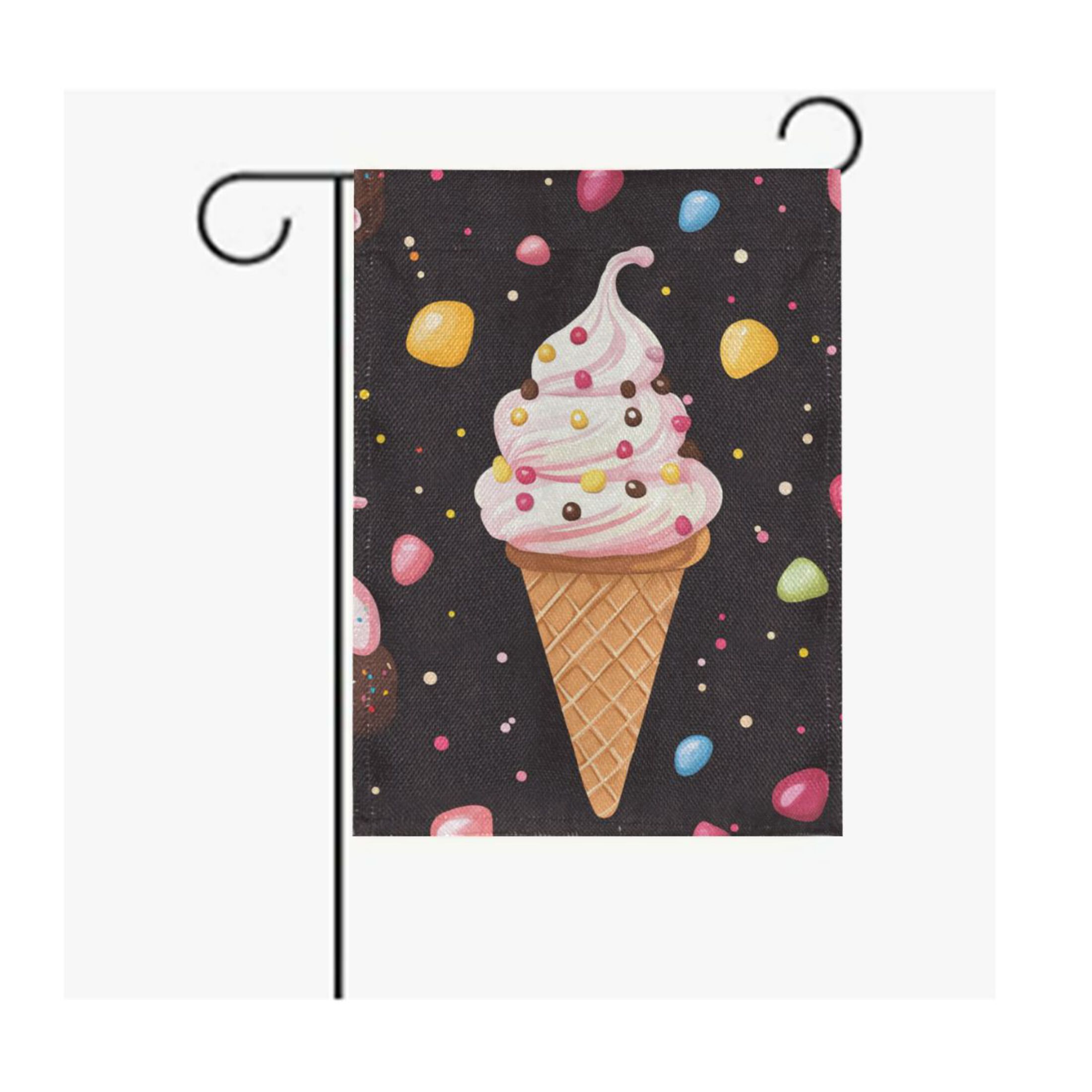 Ice Cream Cone and Candy Cute Linenette Garden Flags Decorative Banners ...