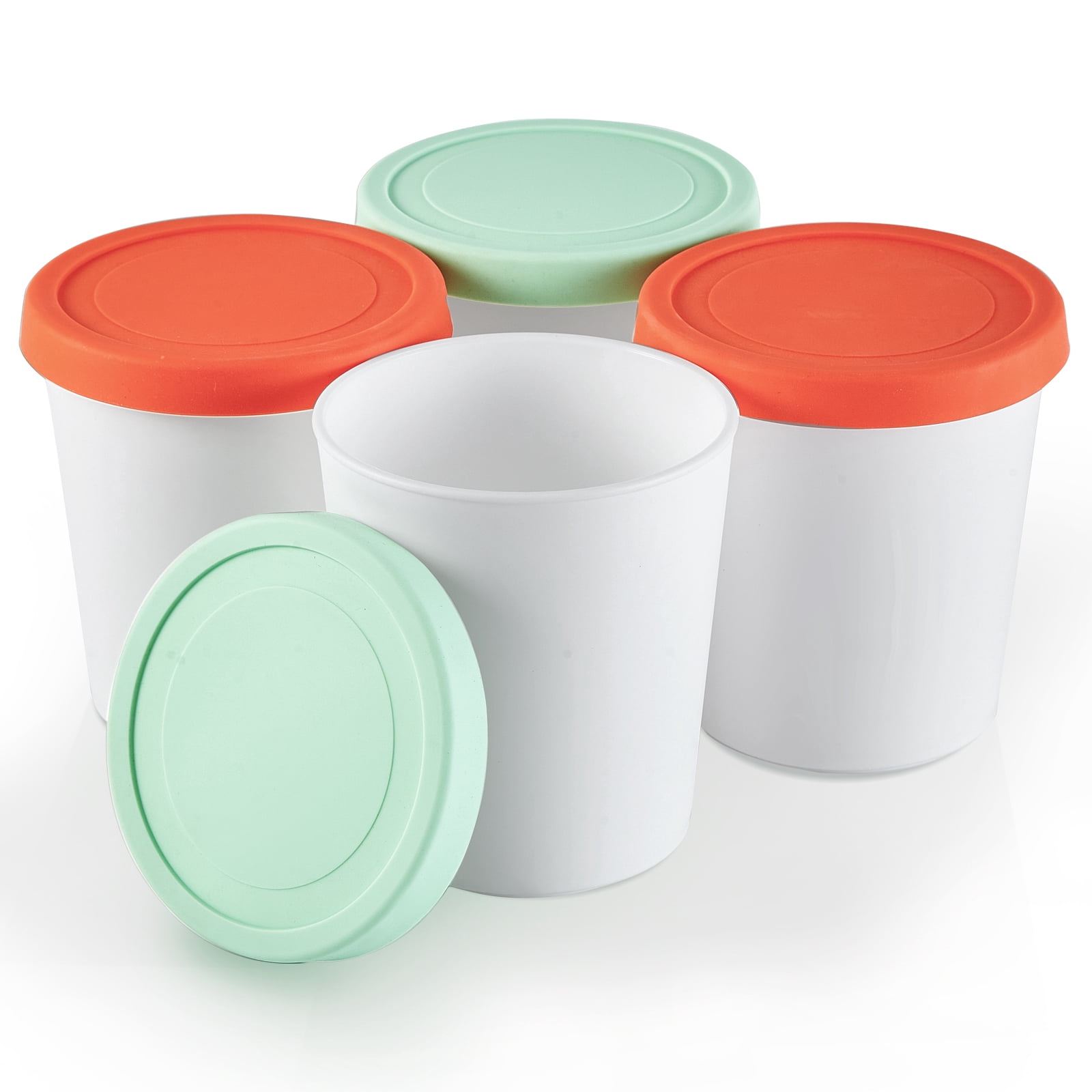 Ice Cream Containers 4 Pack 1Quart Storage Containers for Freezer with ...