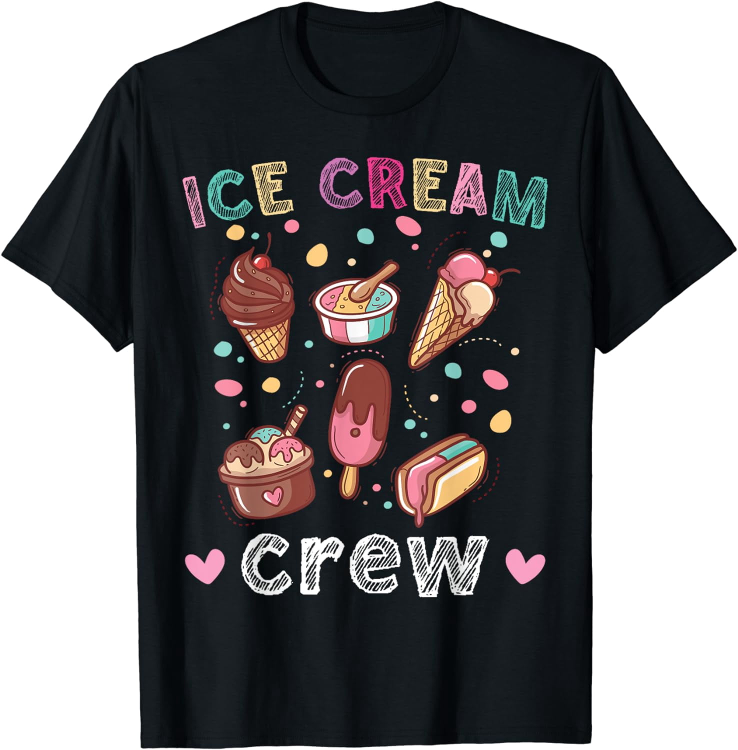 Ice Cream Crew Summer Funny Toddler Cute Birthday Party T-Shirt ...