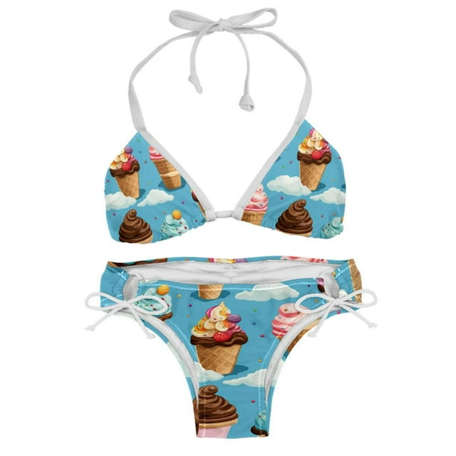Ice Cream Detachable Sponge Adjustable Strap Bikini Set Two-Pack, Beach ...