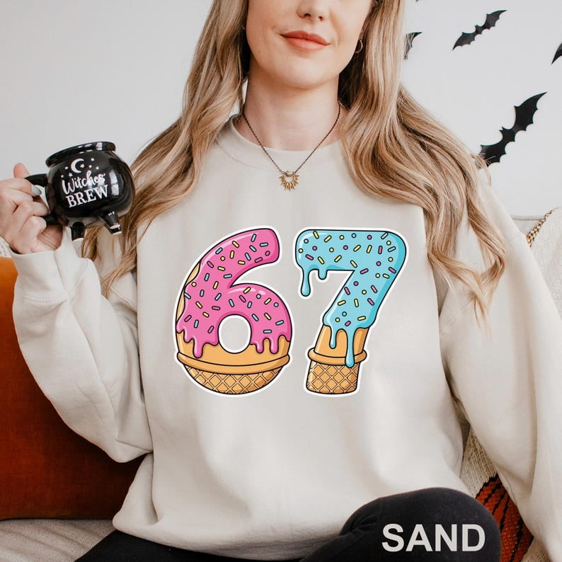 Ice Cream Drip 67 Sweatshirt, 67 weatshirt, Ice Cream Drip, Number Six ...