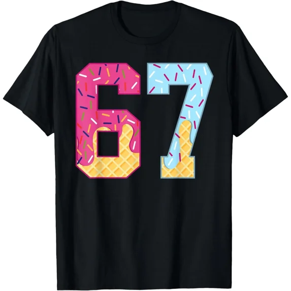 Ice Cream Drip Meme Six Seven Gen Alpha Slang T-Shirt, for Men & Women ...