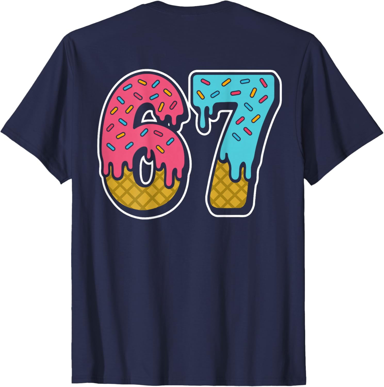 Ice Cream Drip Meme Six Seven Slang Graphic (On Back) T-Shirt - Walmart.com