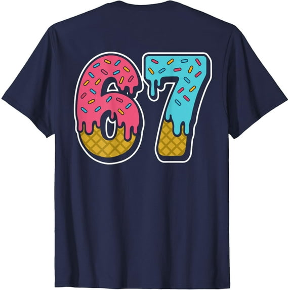 Ice Cream Drip Meme Six Seven Slang Graphic (On Back) T-Shirt - Walmart.com