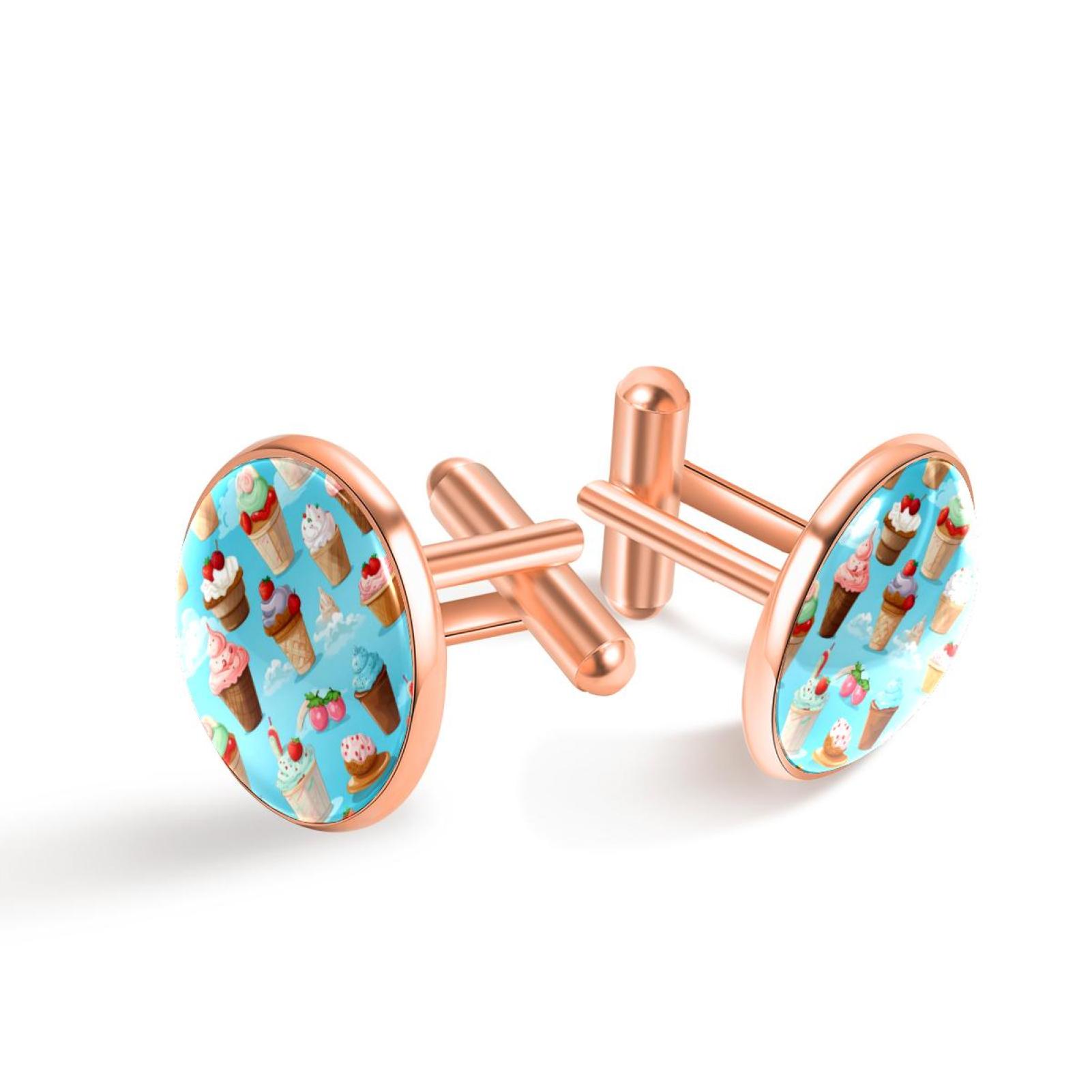 Ice Cream Elegant Mens Cufflinks Set, Made of Stainless Steel, Suitable ...
