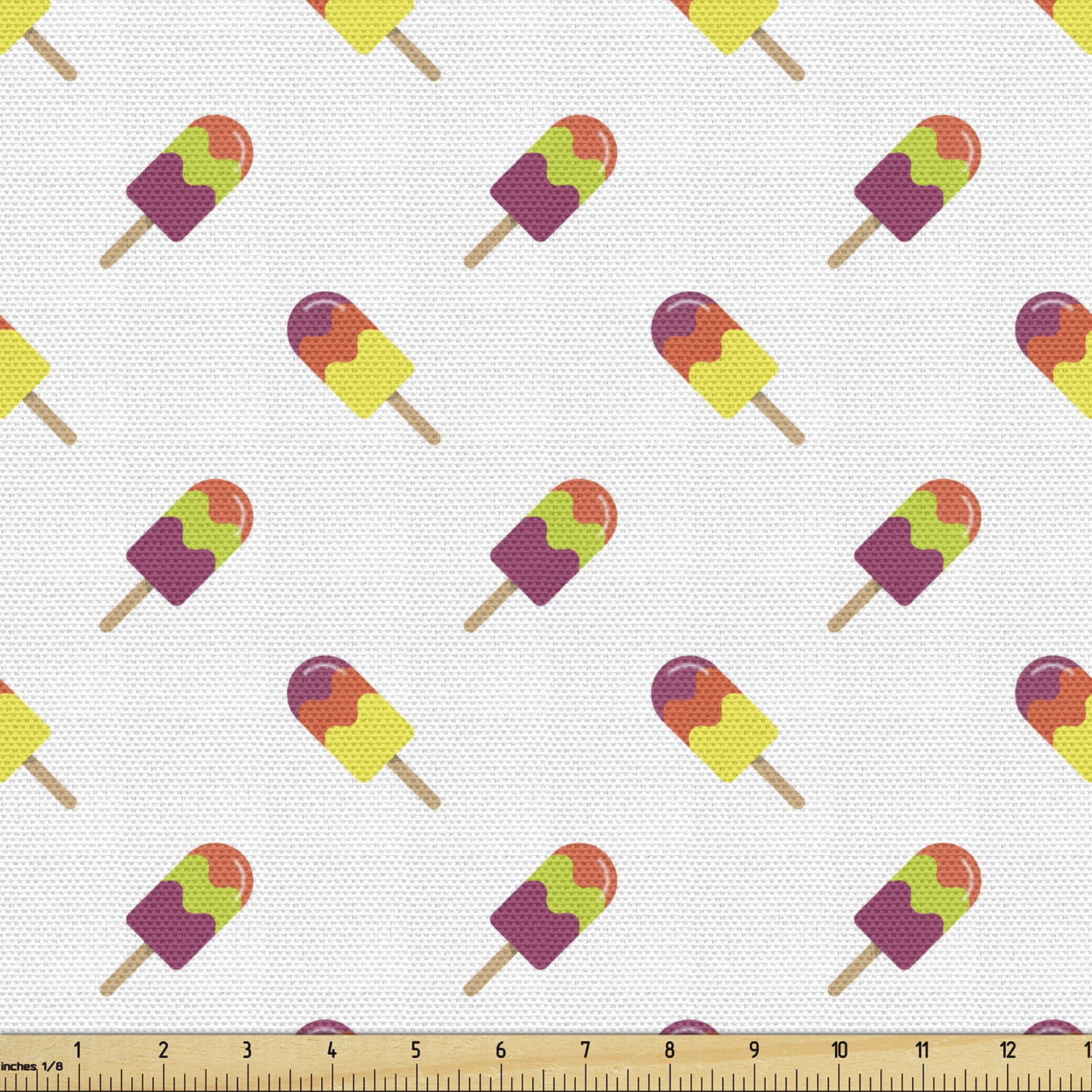 Ambesonne Ice Cream Fabric by the Yard Upholstery, Colorful Summer ...