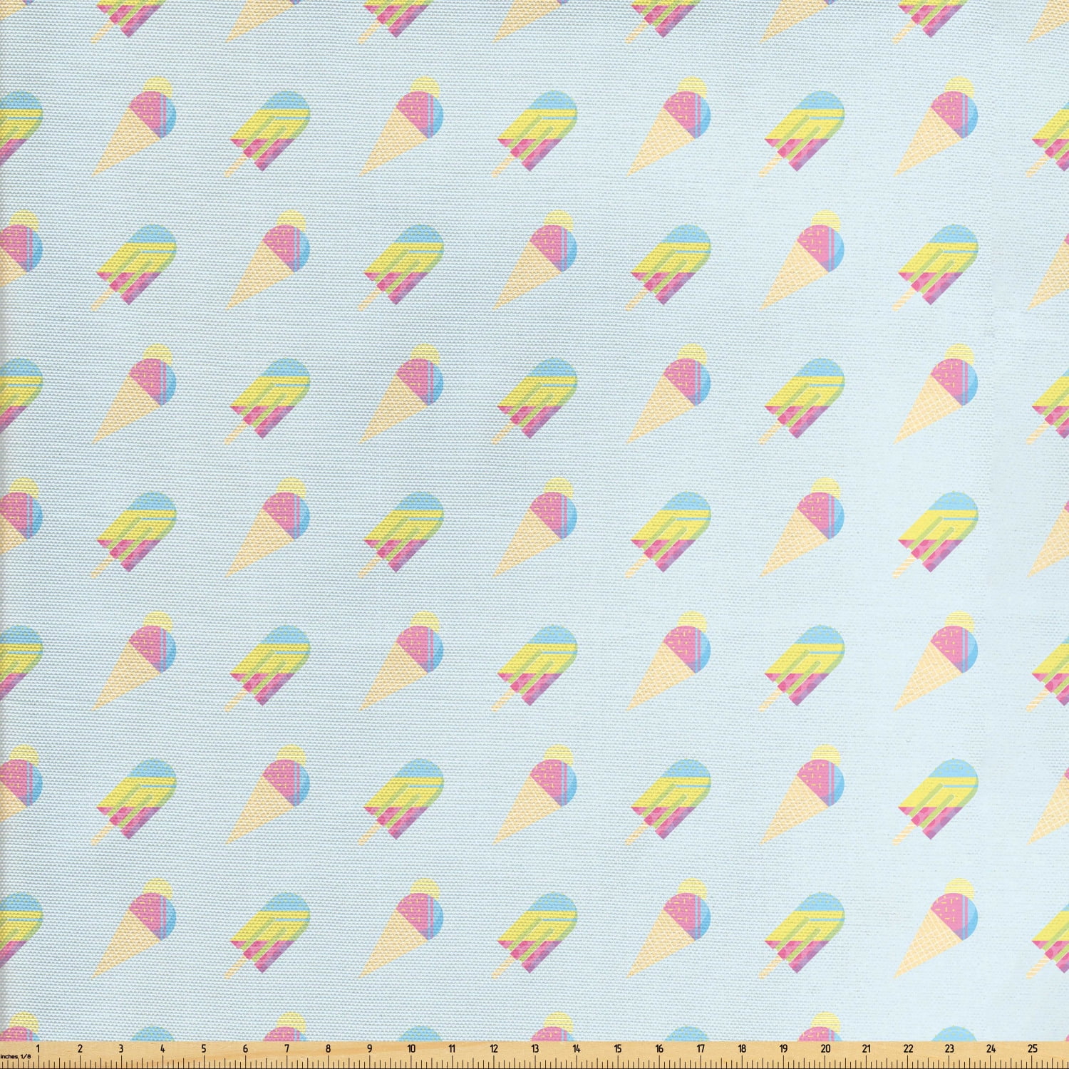 Ice Cream Fabric by the Yard, Pastel Colored Hipster Pattern with ...