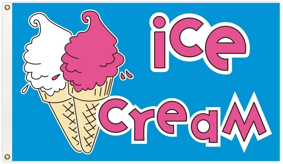 Ice Cream Flag Business Concession Stand Sign Banner Food Tent Snack ...