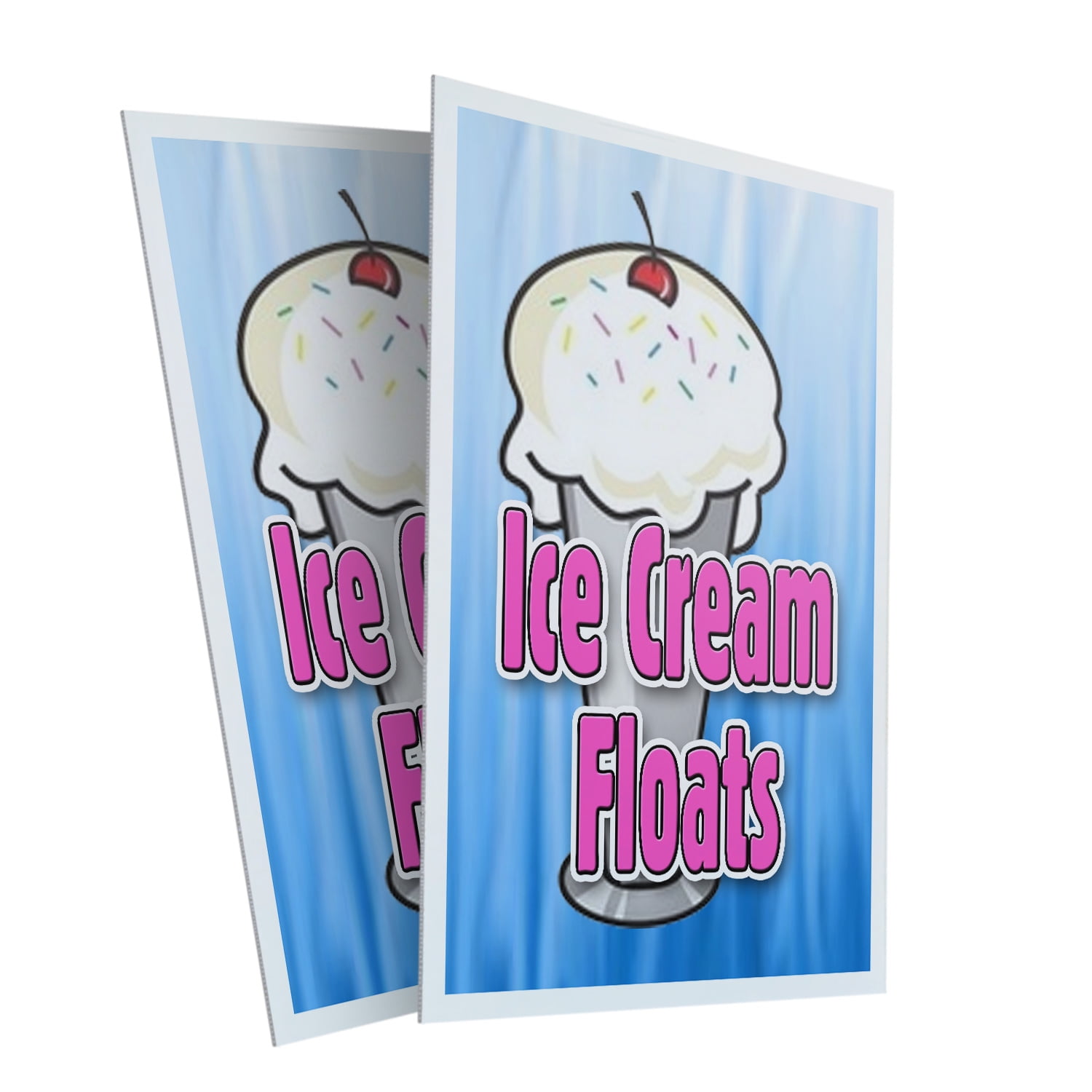 Ice Cream Floats 2 Pack 24 X 36 Plastic Signs Sign Insert 4mm Corrugated Plastic Signs