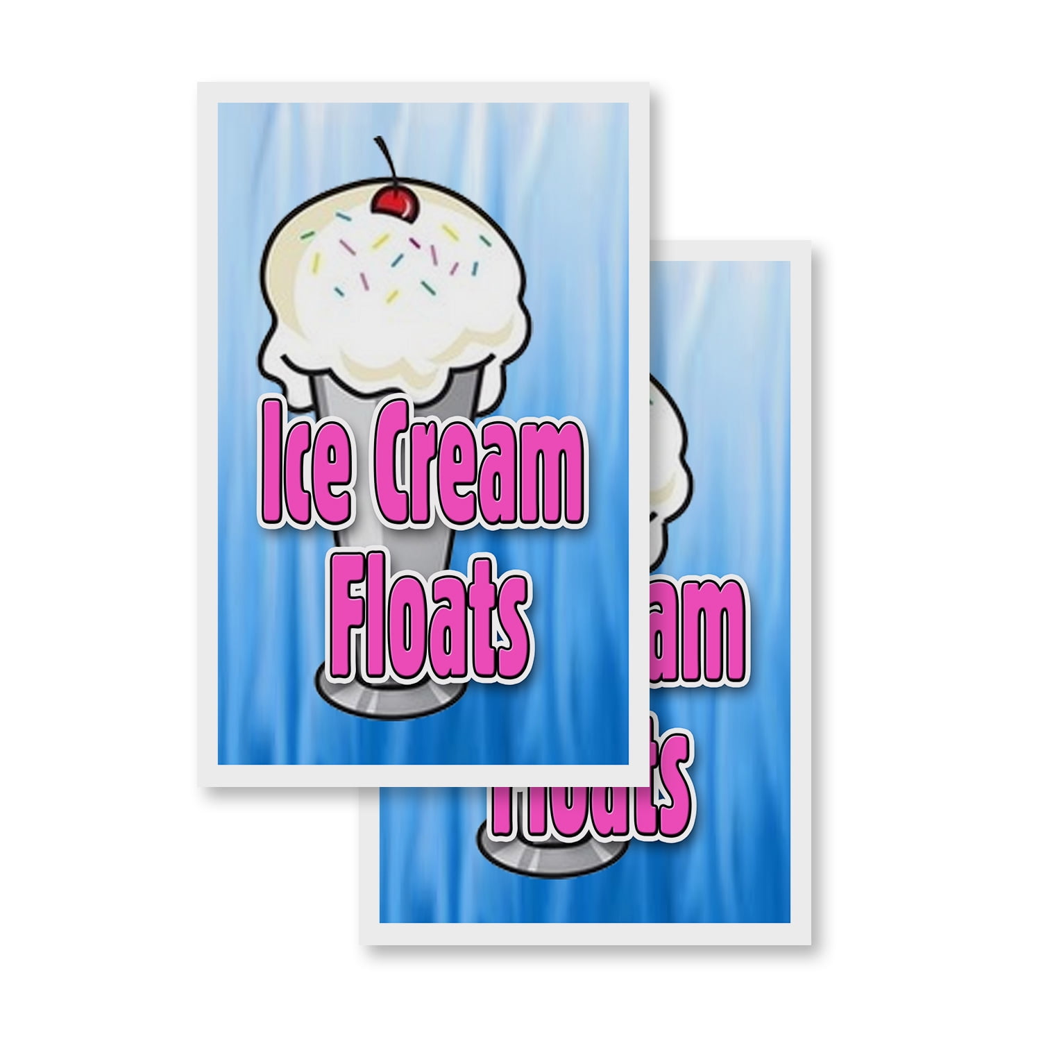 Ice Cream Floats (2-PACK) 24" x 36" Vinyl Decals | Sign Insert Peel ...