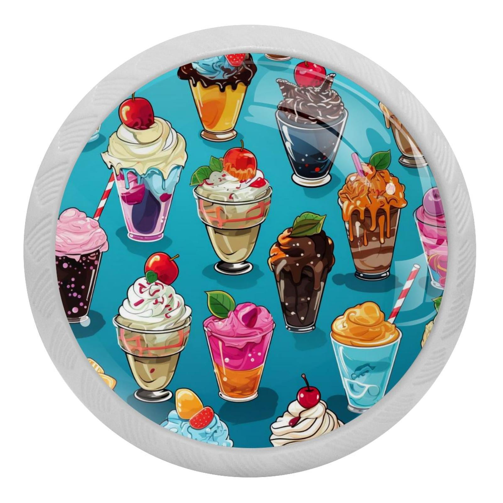 Ice Cream Fluorescent Drawer Pulls 4-Pack: Glow-in-the-Dark Round ...