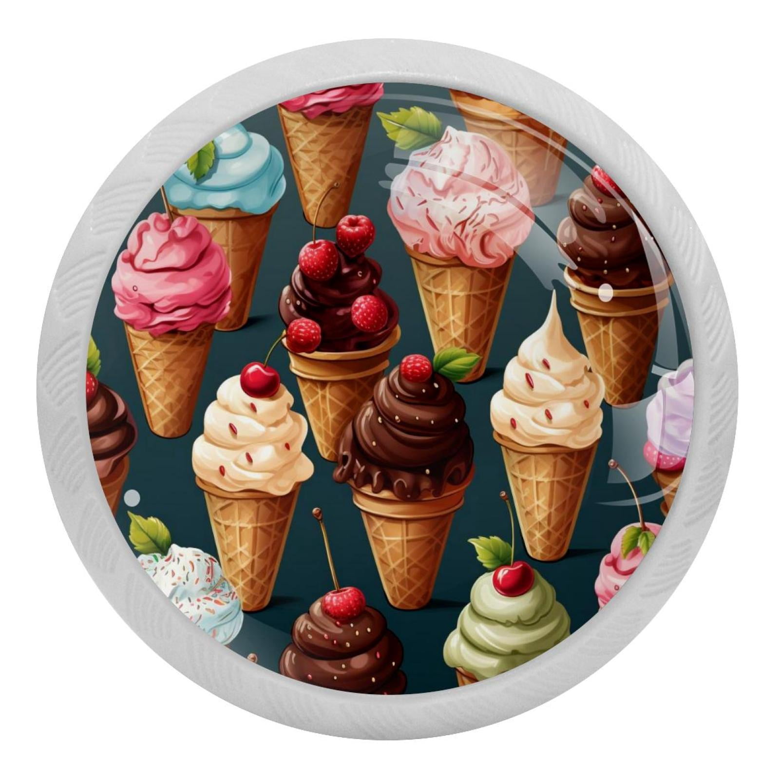 Ice Cream Fluorescent Drawer Pulls: Round 4-Pack - Glow-in-the-Dark ...