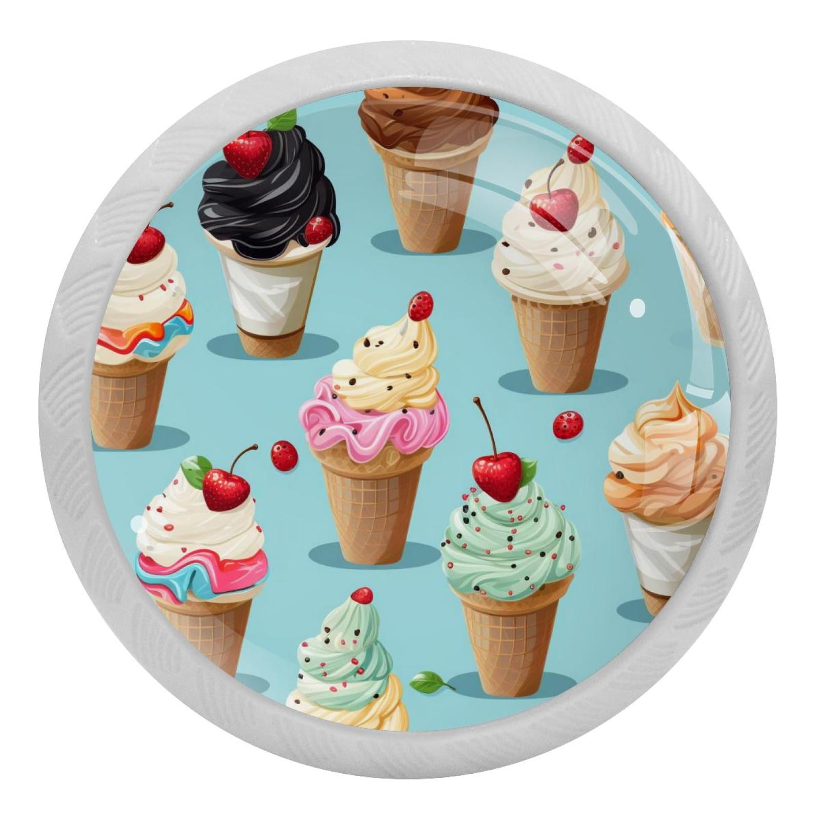 Ice Cream Fluorescent Drawer Pulls: Round 4-Pack of Glow-in-the-Dark ...