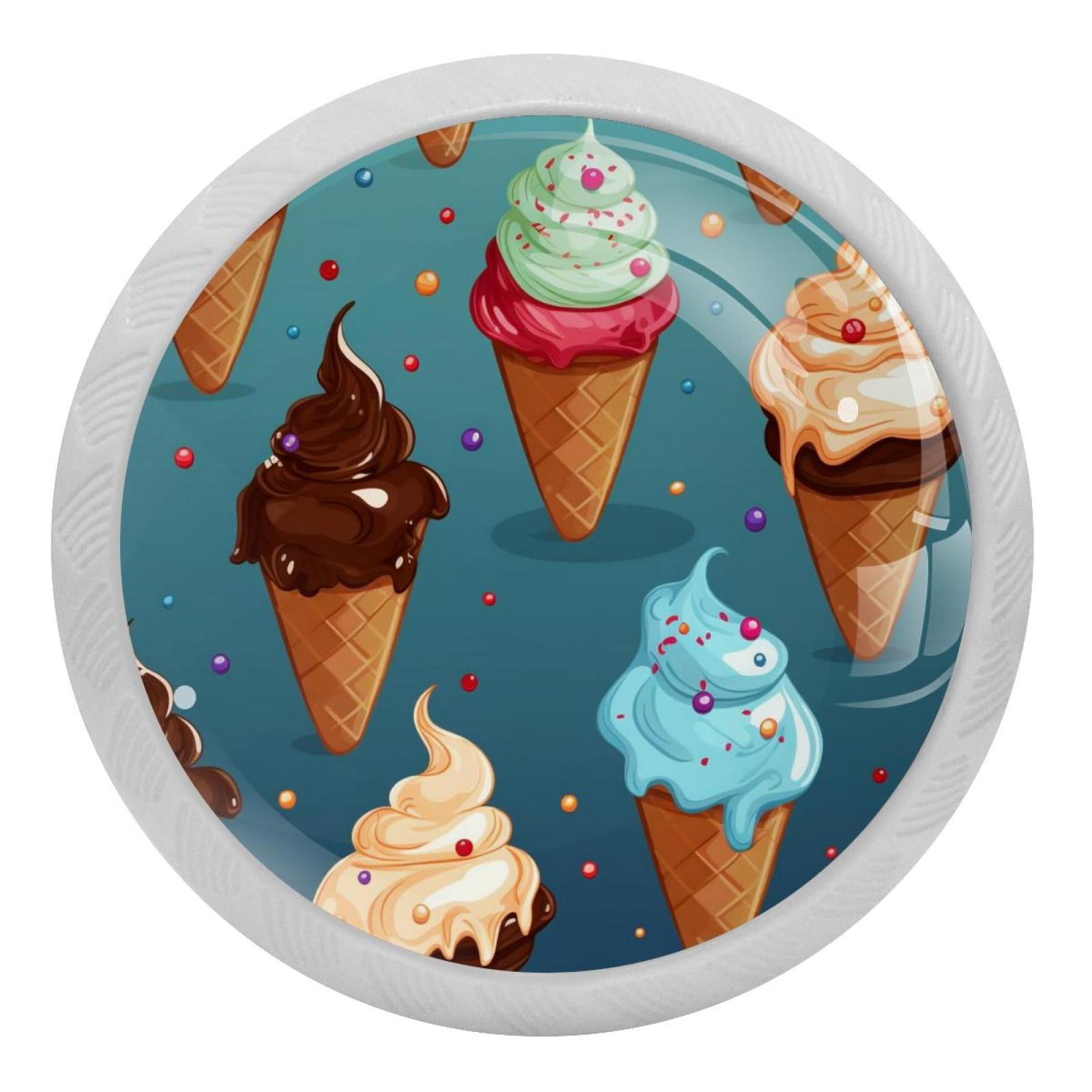 Ice Cream Fluorescent Drawer Pulls with Screws, Round 4-Pack, Glow-in ...