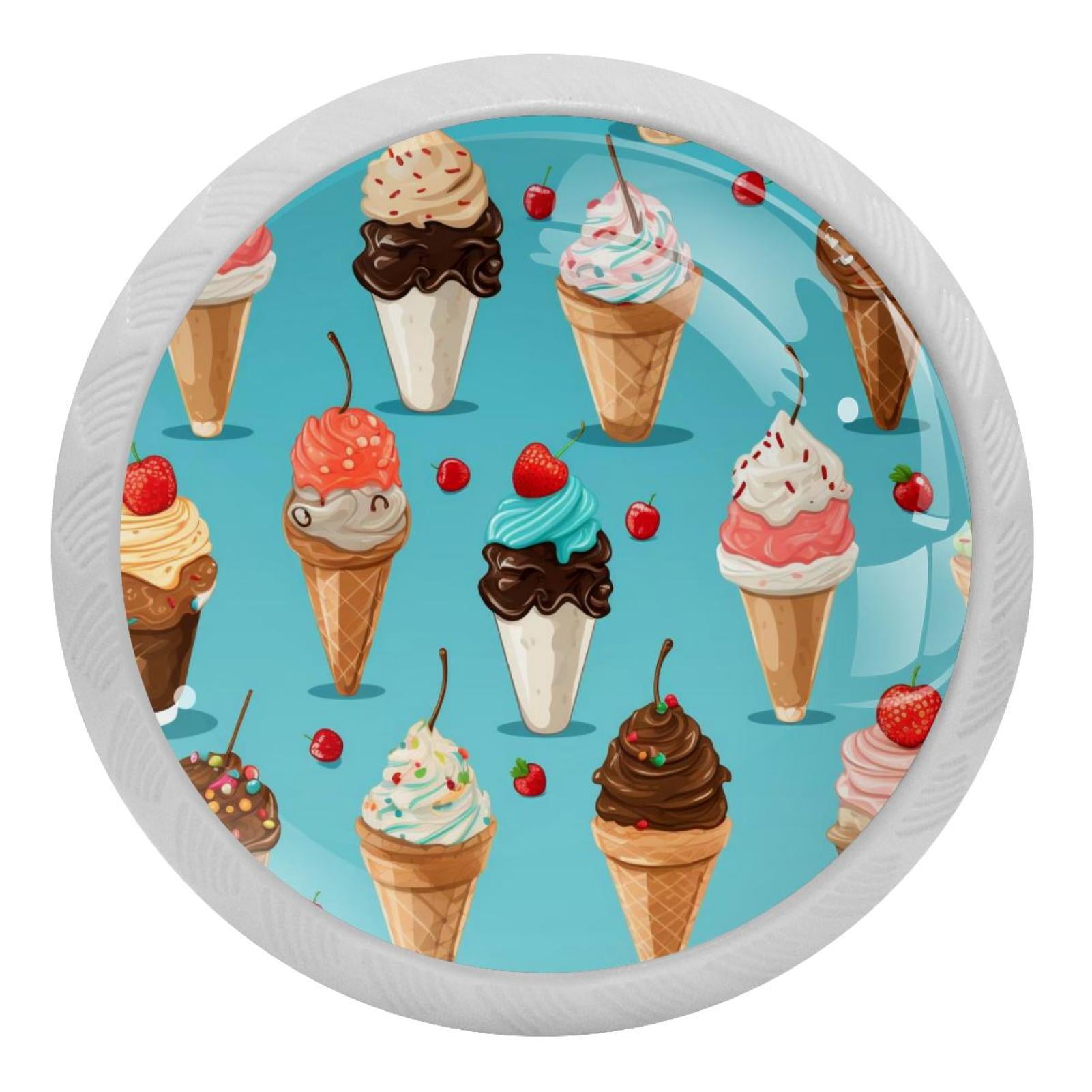 Ice Cream Fluorescent Drawer Pulls with Screws: Round 4-Pack, Glow-in ...