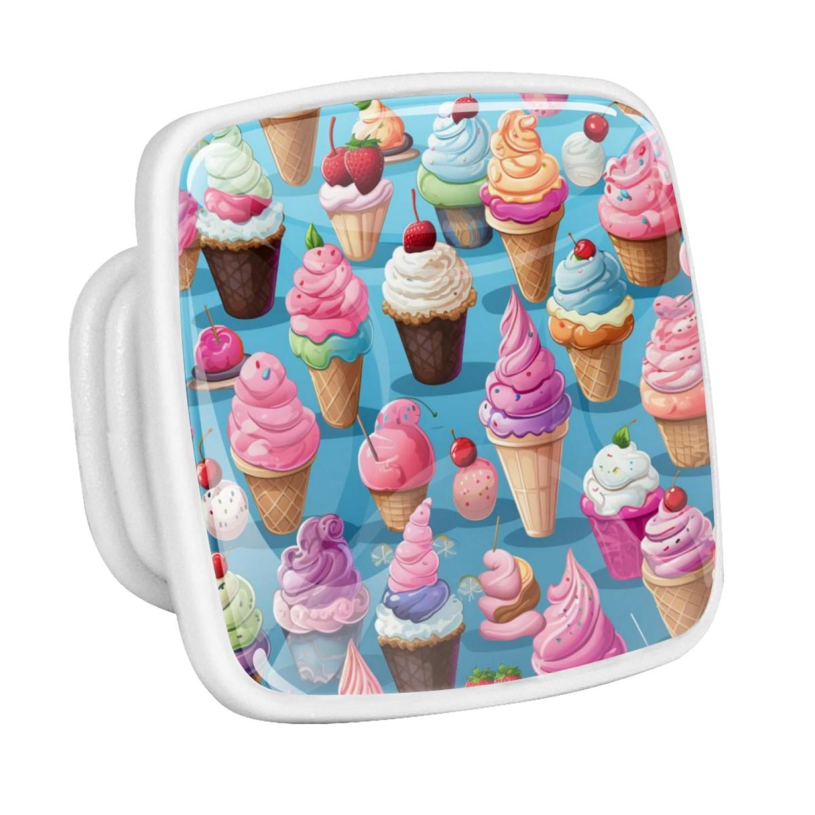 Ice Cream Fluorescent Drawer Pulls with Screws Square 4-Pack Glow Dark ...