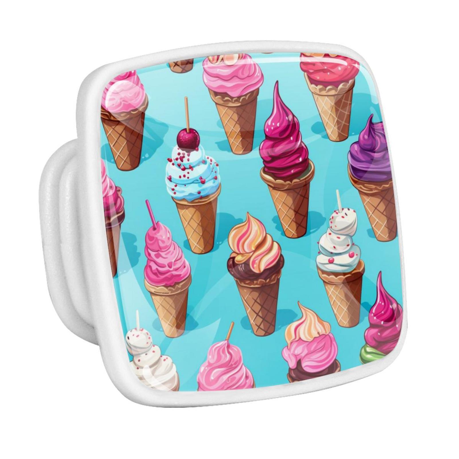 Ice Cream Fluorescent Drawer Pulls with Screws Square 4-Pack Glow Dark ...