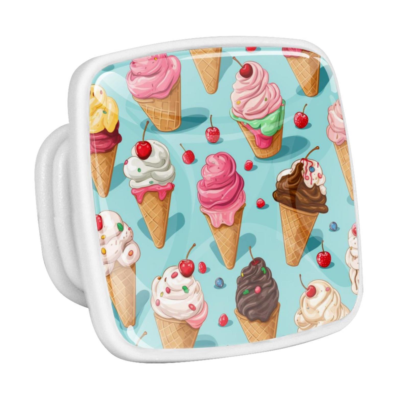 Ice Cream Fluorescent Drawer Pulls with Screws Square 4-Pack Glow Dark ...