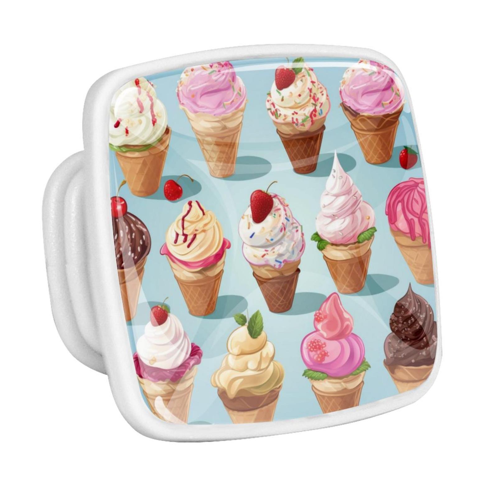 Ice Cream Fluorescent Drawer Pulls with Screws Square 4-Pack Glow Dark ...