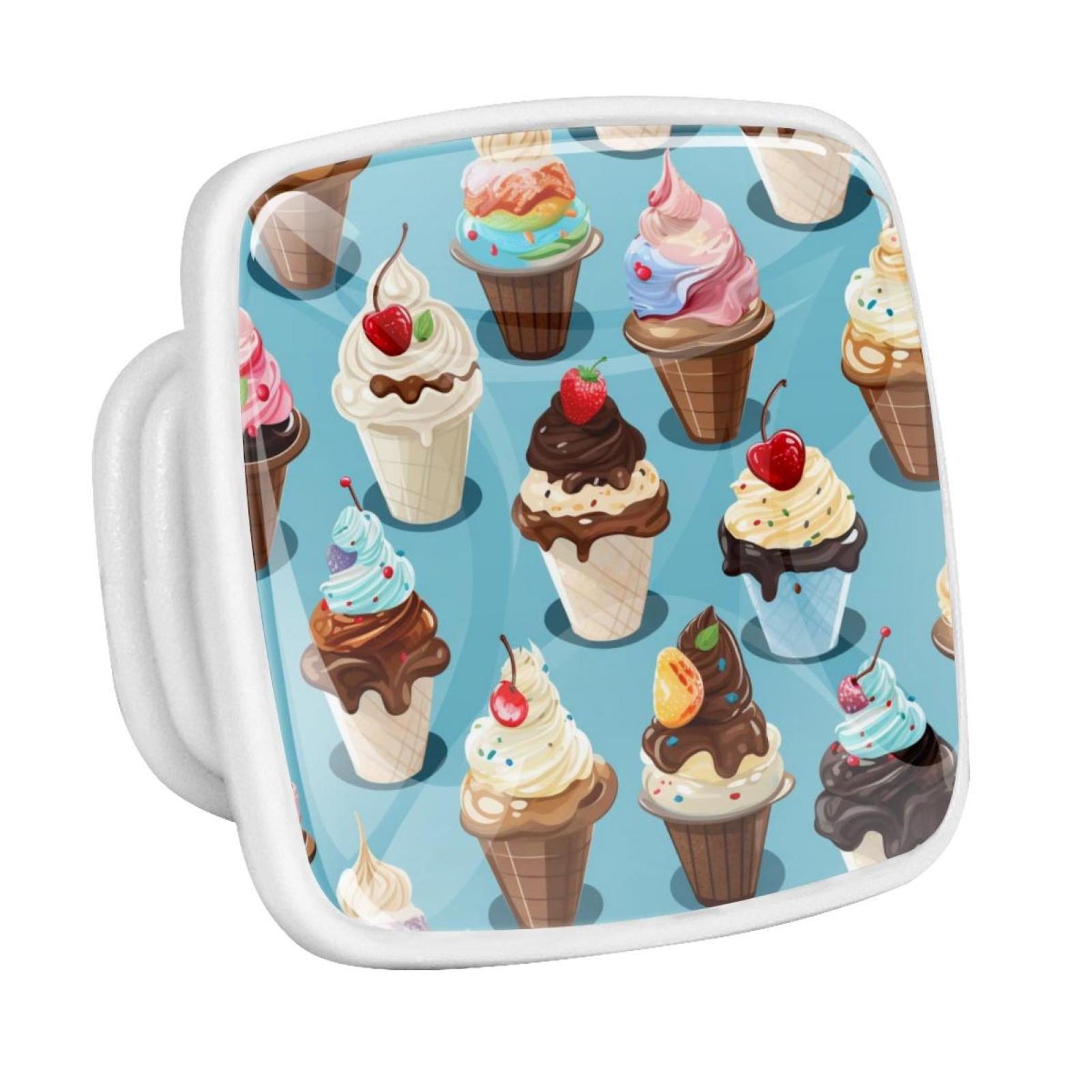 Ice Cream Fluorescent Drawer Pulls with Screws Square 4-Pack Glow Dark ...