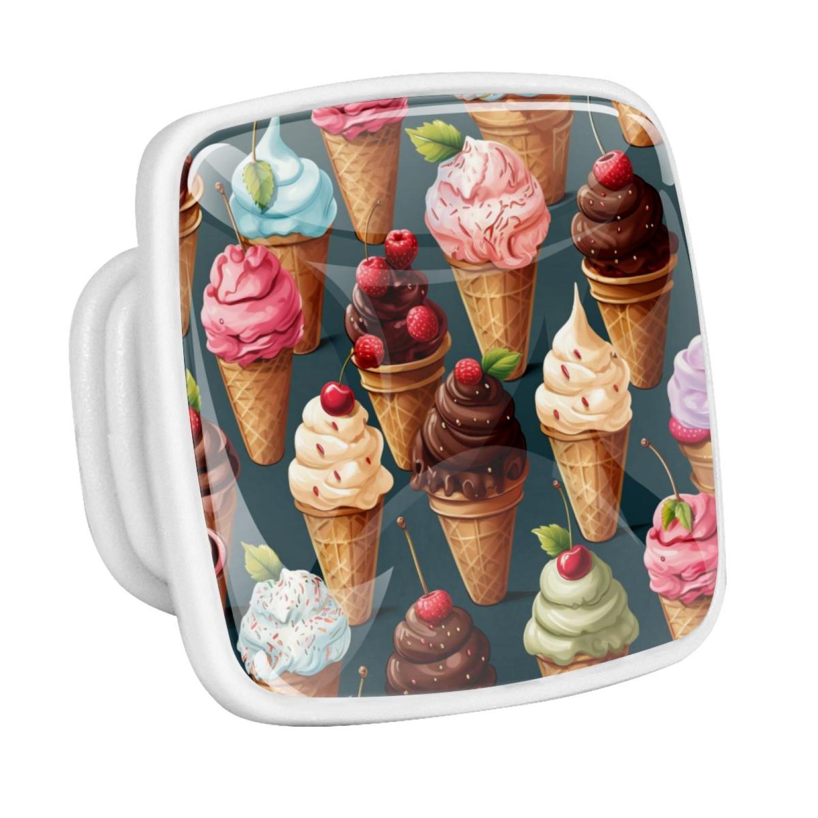 Ice Cream Fluorescent Drawer Pulls with Screws Square 4-Pack Glow Dark ...