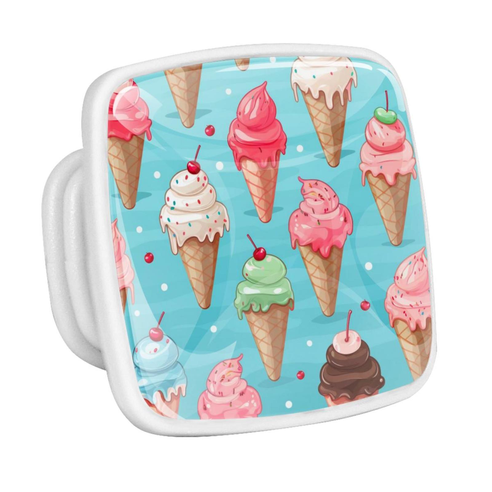 Ice Cream Fluorescent Drawer Pulls with Screws Square 4-Pack Glow Dark ...