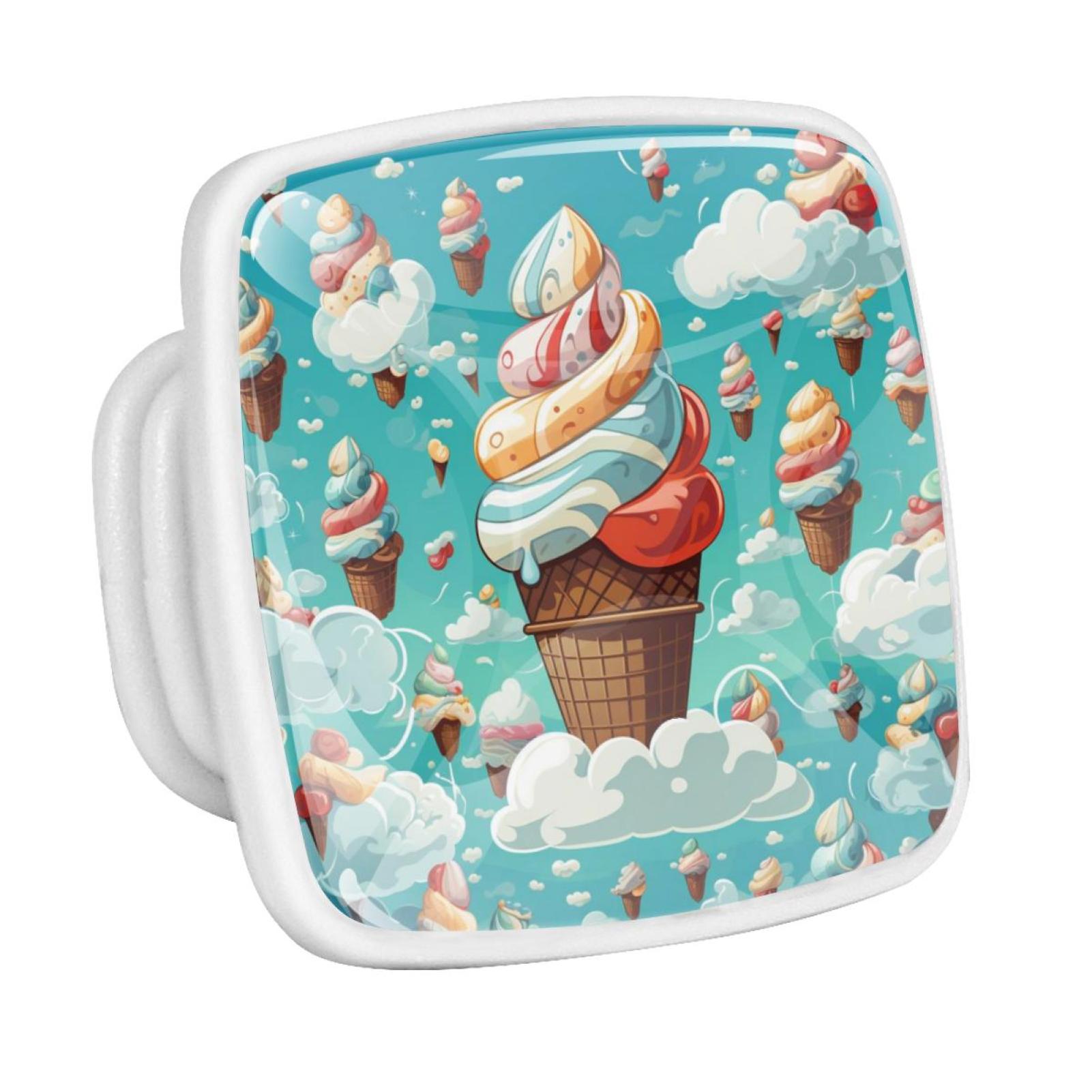 Ice Cream Fluorescent Drawer Pulls with Screws Square 4-Pack Glow Dark ...