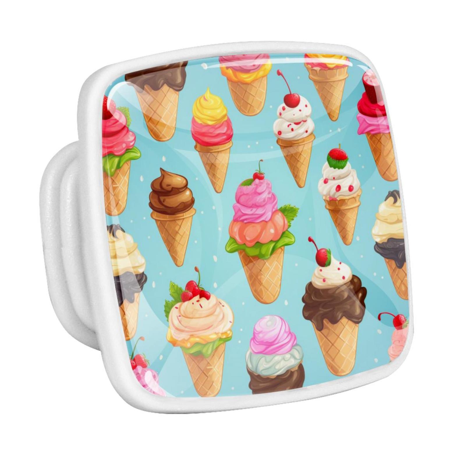 Ice Cream Fluorescent Drawer Pulls with Screws Square 4-Pack Glow Dark ...