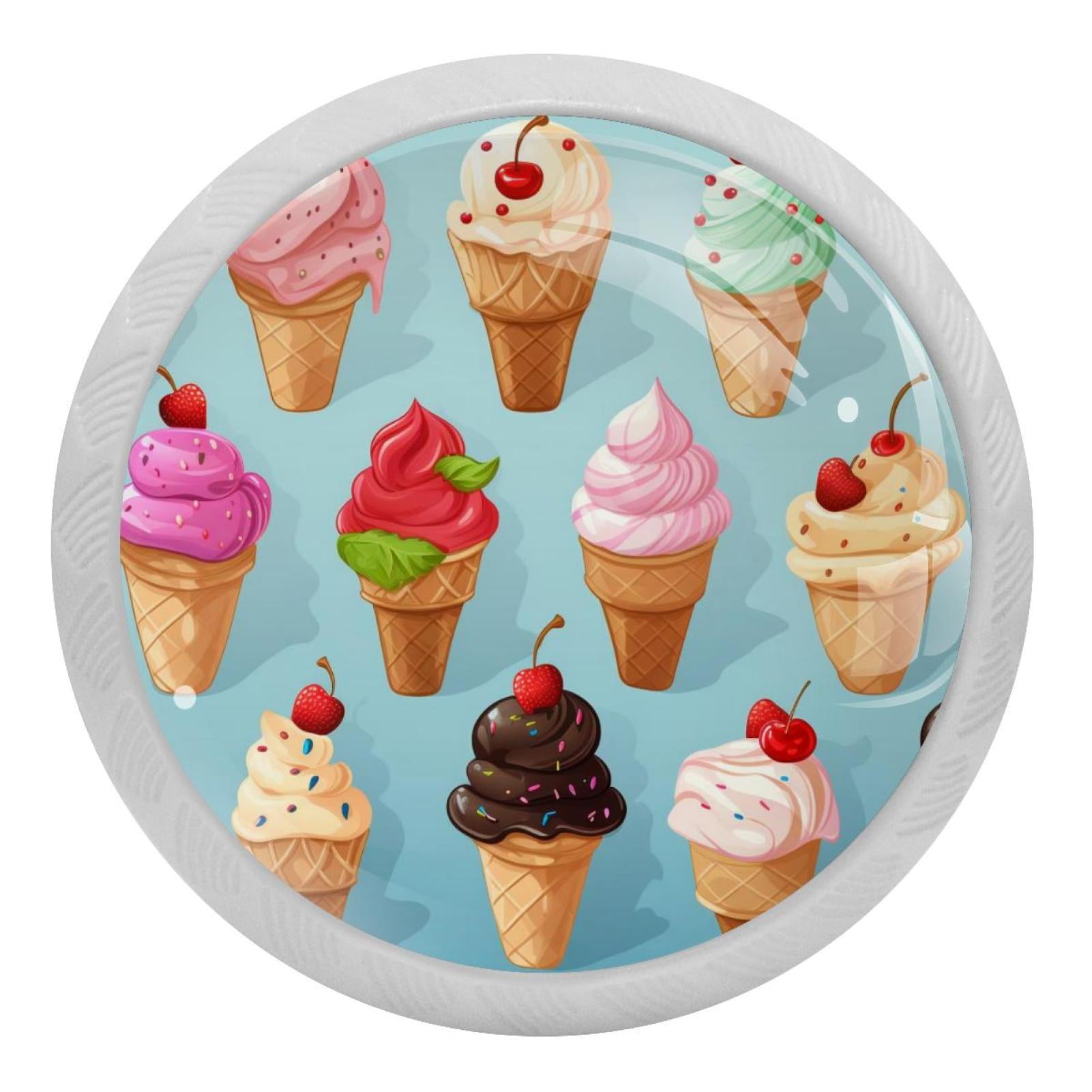 Ice Cream Fluorescent Drawer Pulls with Screws, Round 4-Pack, Glow-in ...
