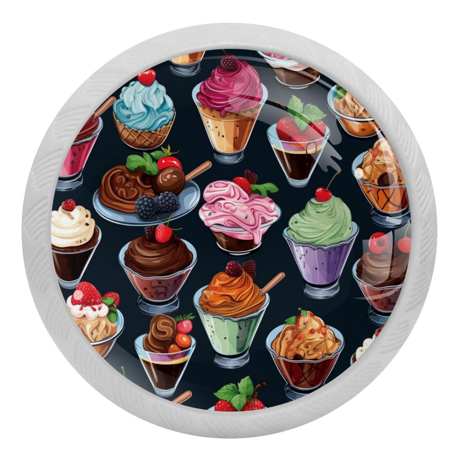 Ice Cream Fluorescent Drawer Pulls with Screws: Round 4-Pack, Glow-in ...