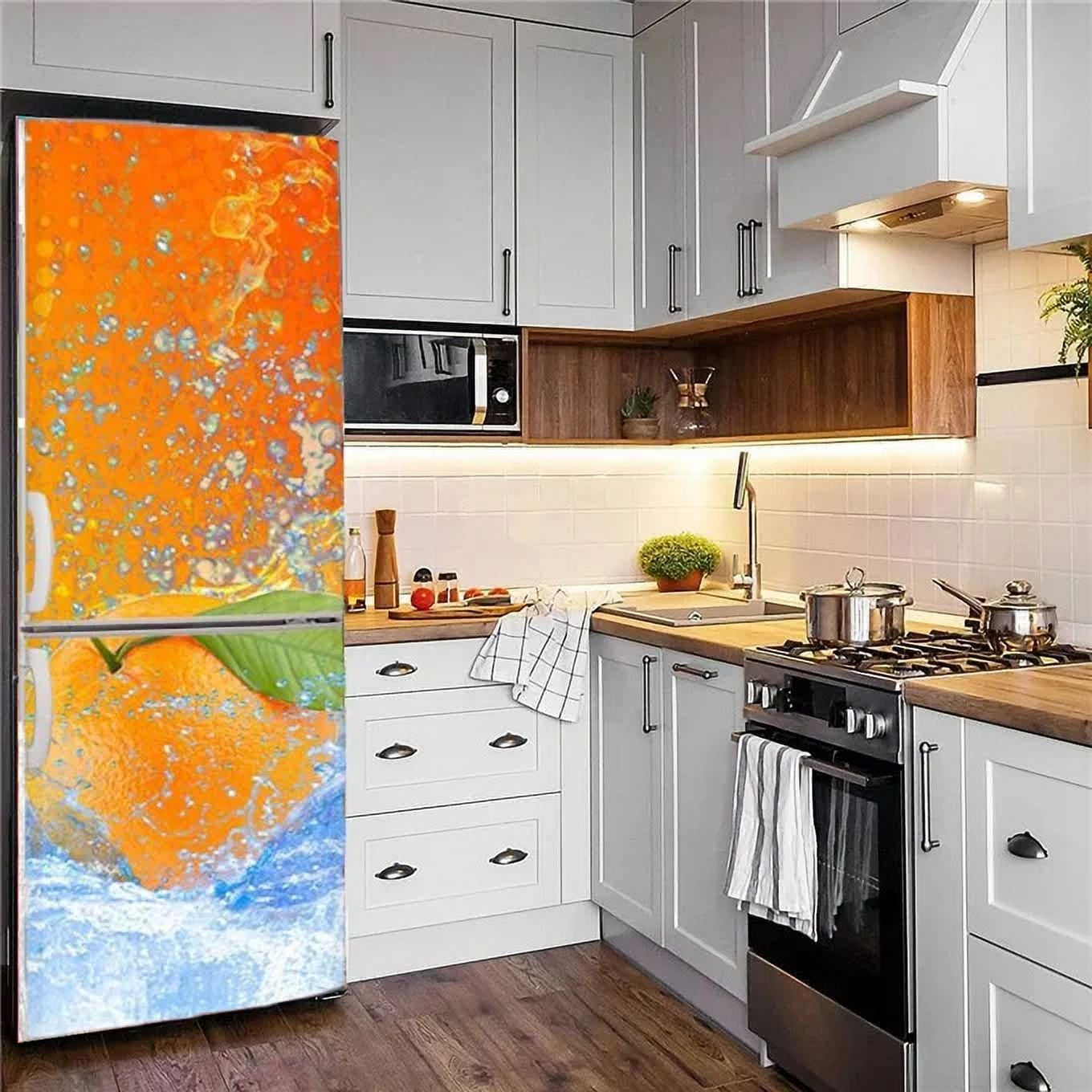 Ice Cream Fruit Refrigerator Sticker Kitchen Adhesive Refrigerator Door ...