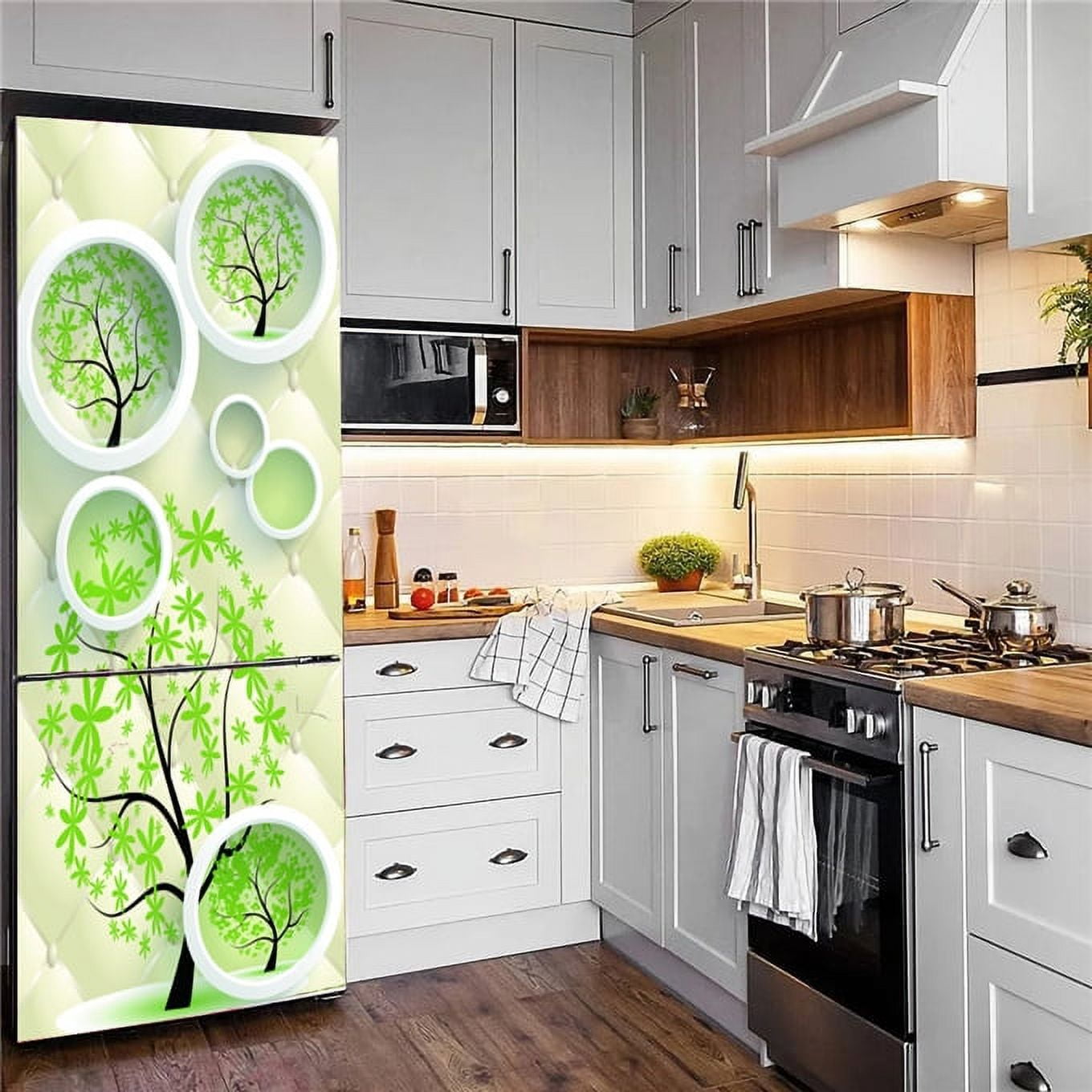 Ice Cream Fruit Refrigerator Sticker Kitchen Adhesive Refrigerator Door ...