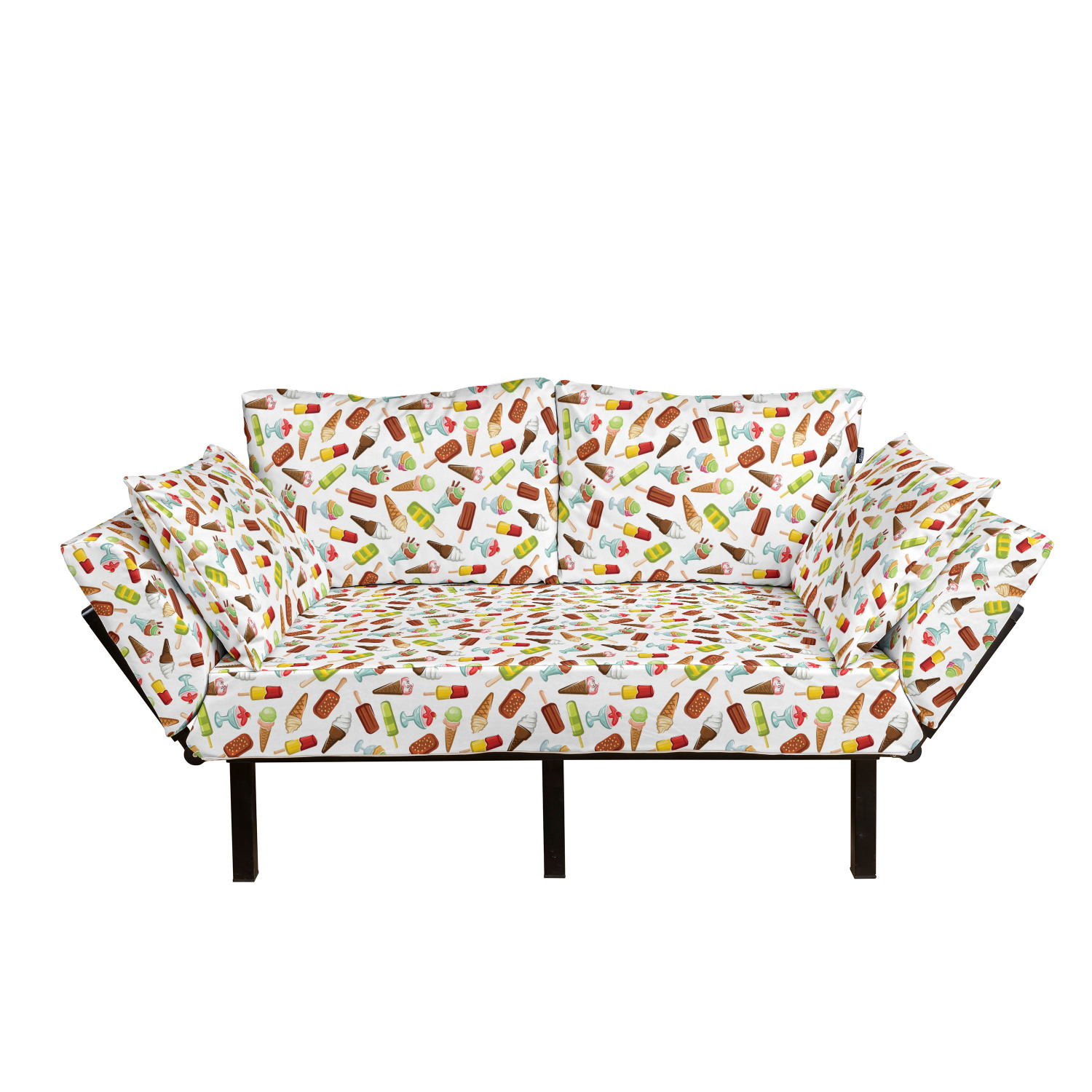 Ice Cream Futon Couch, Frozen Desserts in Wafer Cone Glazed Eskimo with ...