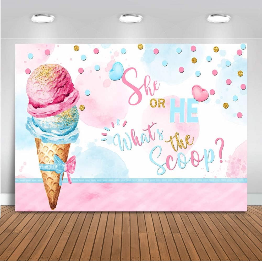 Ice Cream Gender Reveal Backdrop What's The Scoop Photography ...