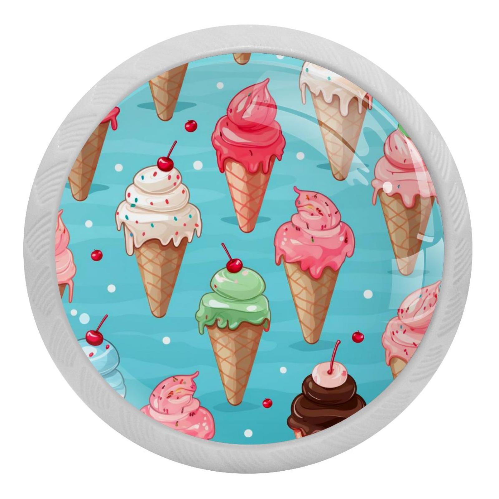 Ice Cream Glow-in-the-Dark Cabinet Knobs: Fluorescent Drawer Pulls (4 ...