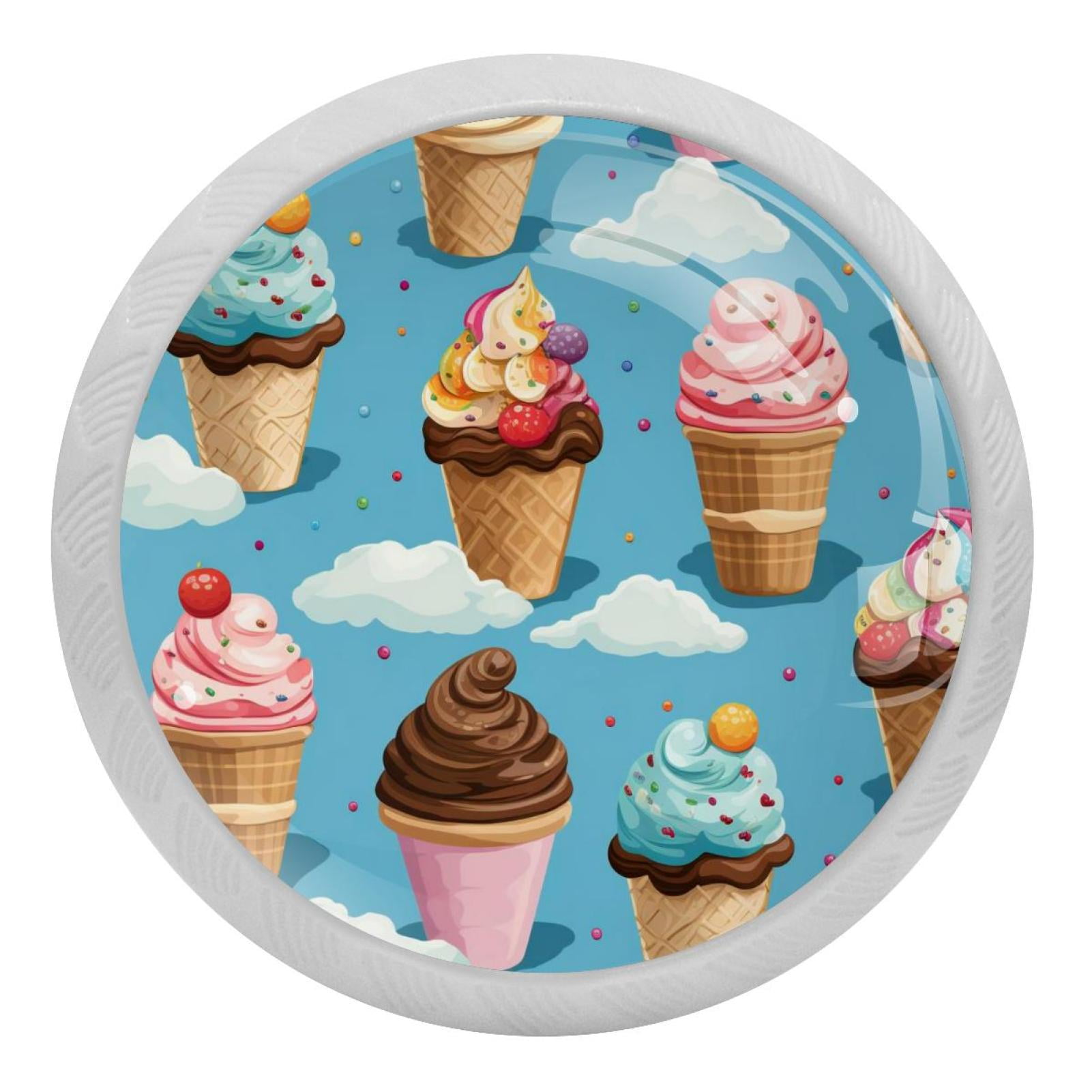 Ice Cream Glow-in-the-Dark Cabinet Knobs: Fluorescent Drawer Pulls (4 ...