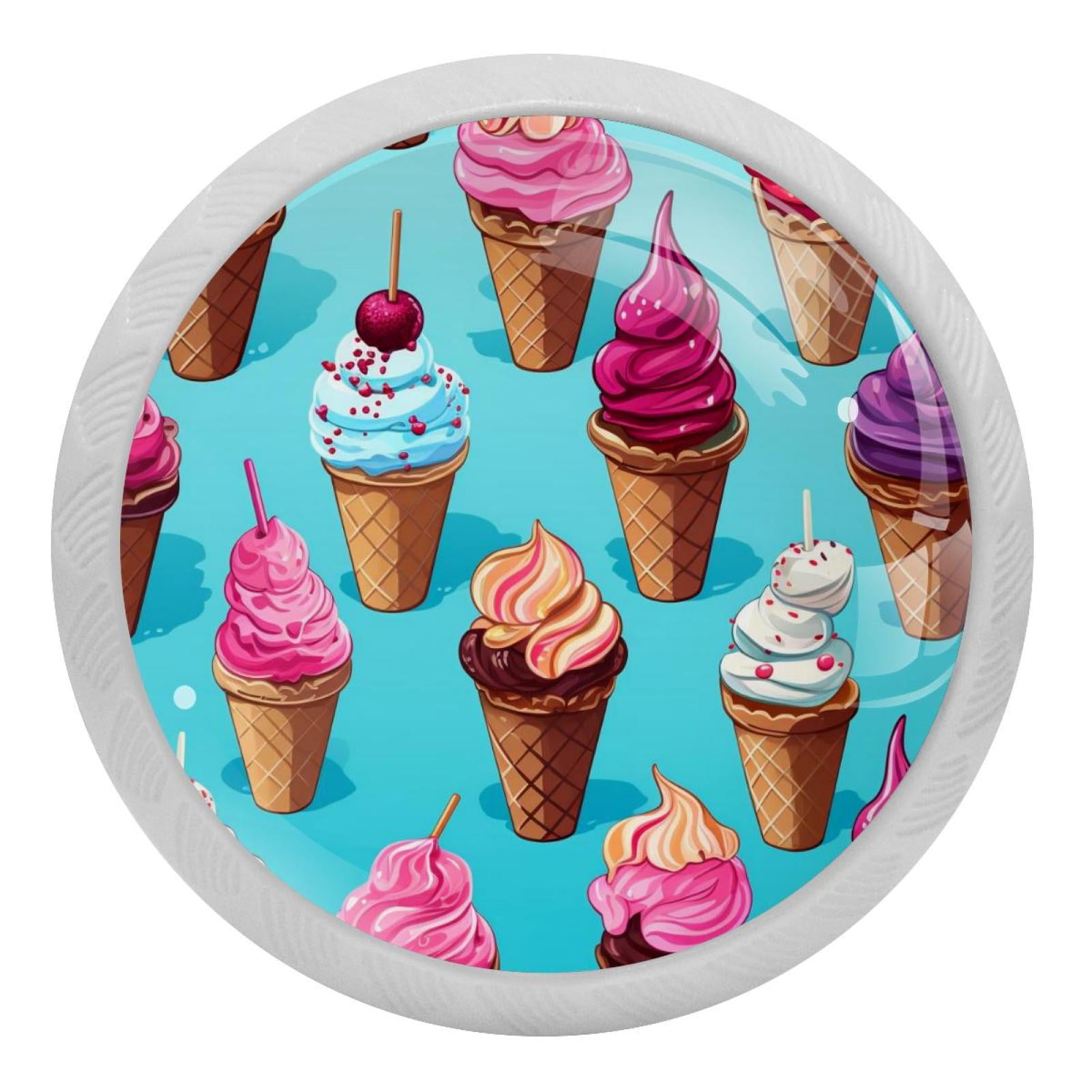 Ice Cream Glow-in-the-Dark Fluorescent Drawer Pulls - Round 4-Pack ...